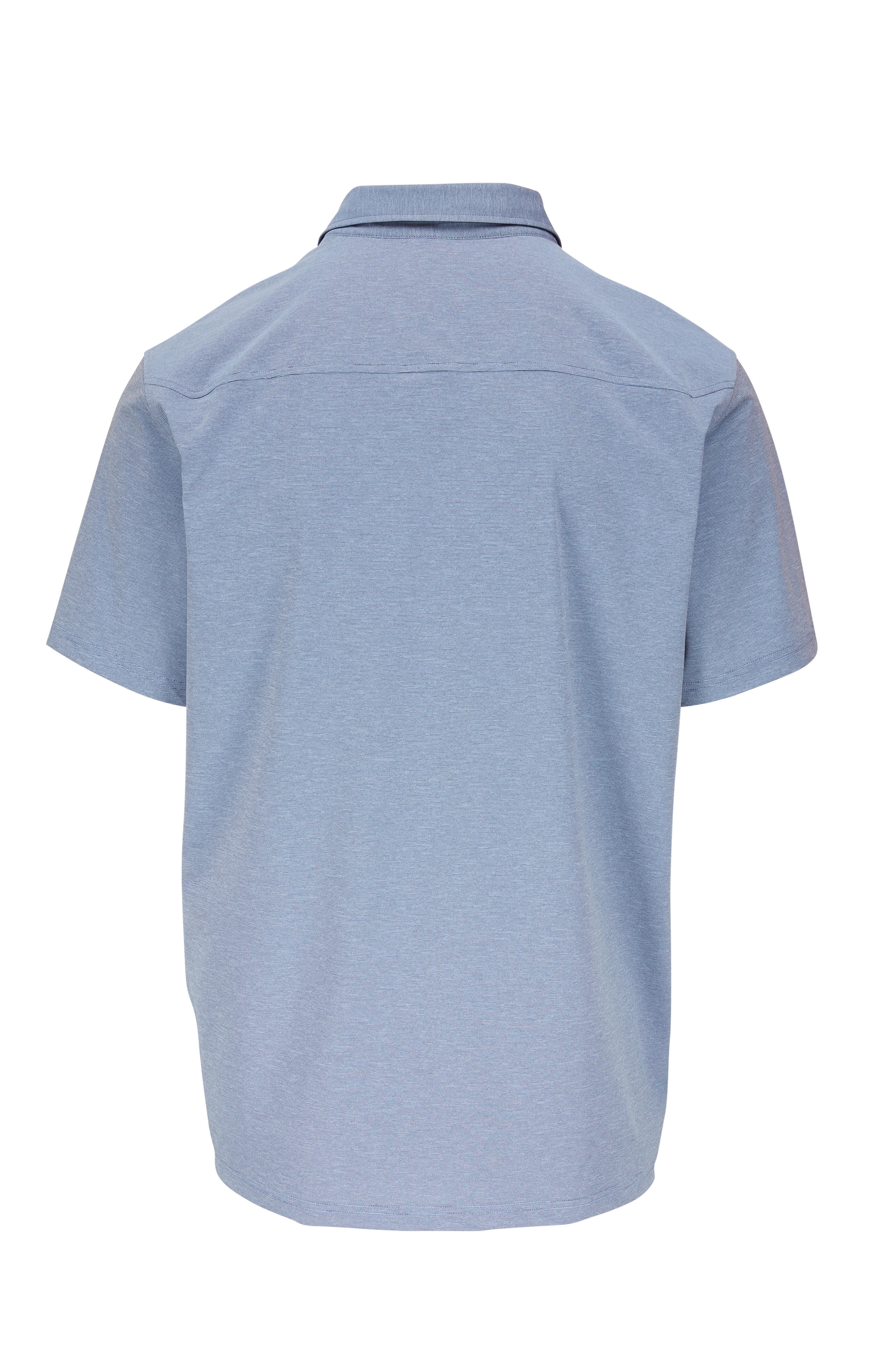 Rhone Apparel - Commute Blue Stripe Short Sleeve Polo