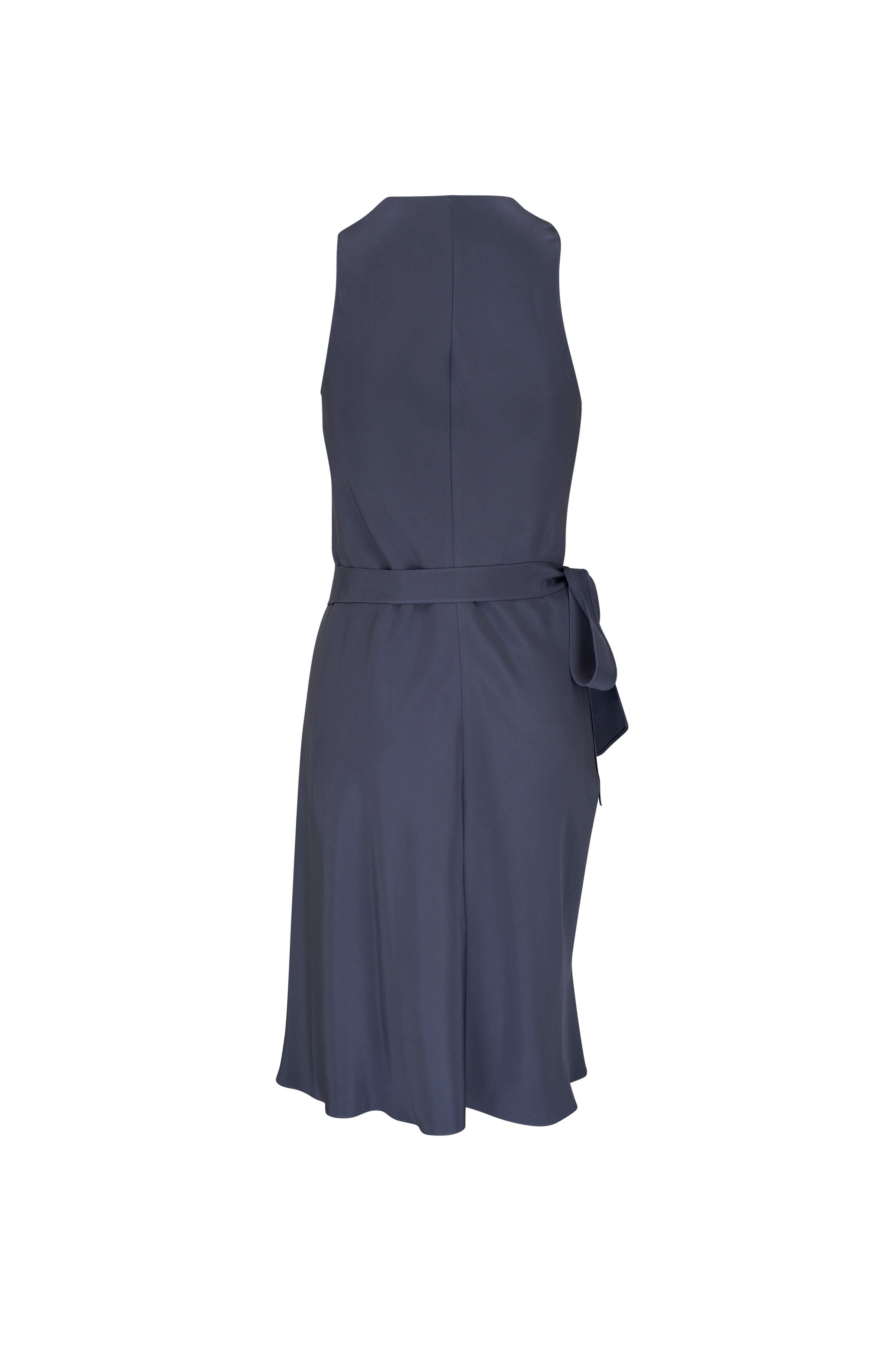 Peter Cohen - Ricki Denim Blue 4-Ply Silk Wrap Dress