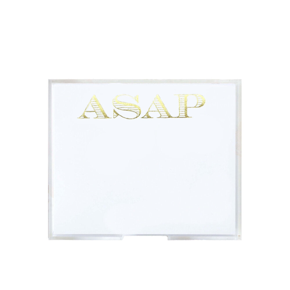 Black Ink - Luxe Gold Foil ASAP Notepad | Mitchell Stores