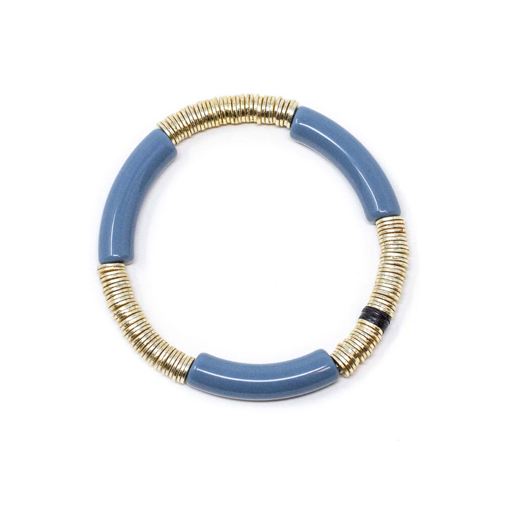 Allie + Bess - 14k Gold and Lake Blue Zo Stretch Bracelet