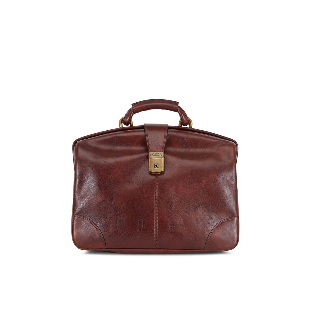 Bosca - Dark Brown Leather Partners Soft Briefcase