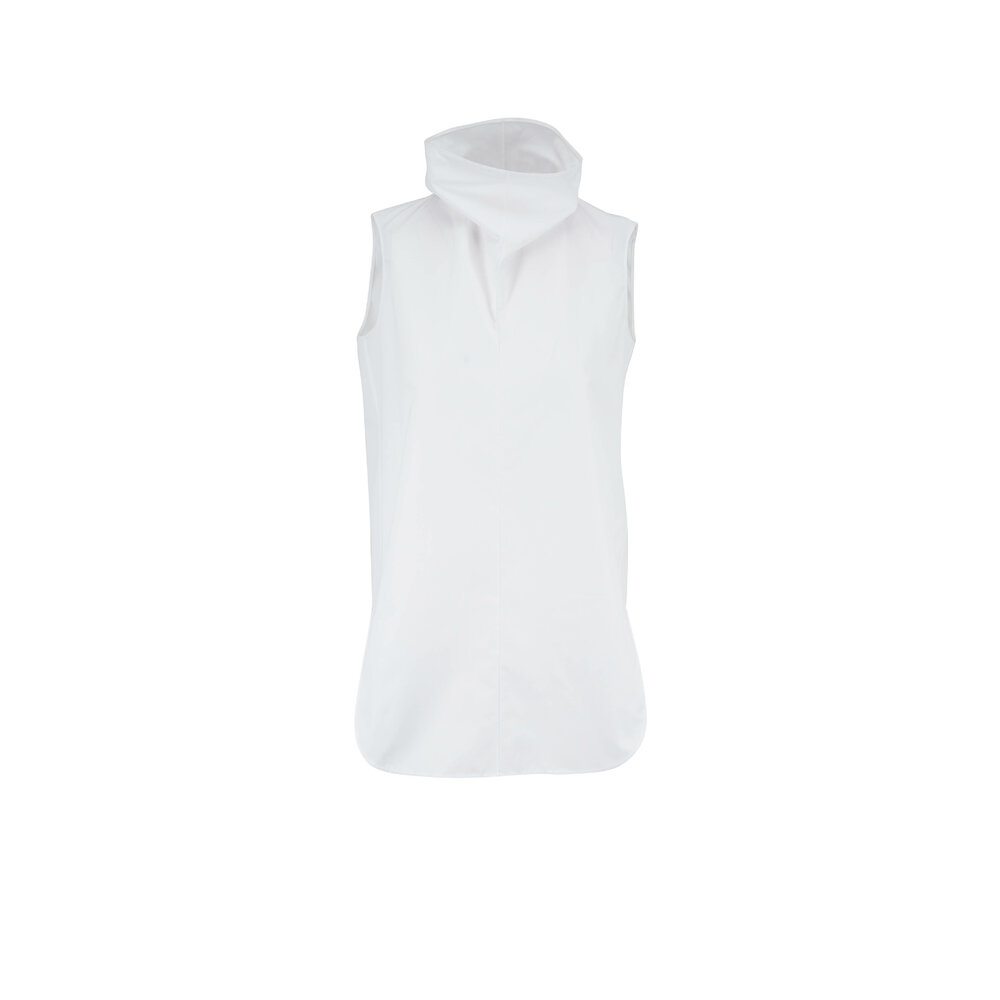 The Row - Almora White Cotton Sleeveless Shirt | Mitchell Stores