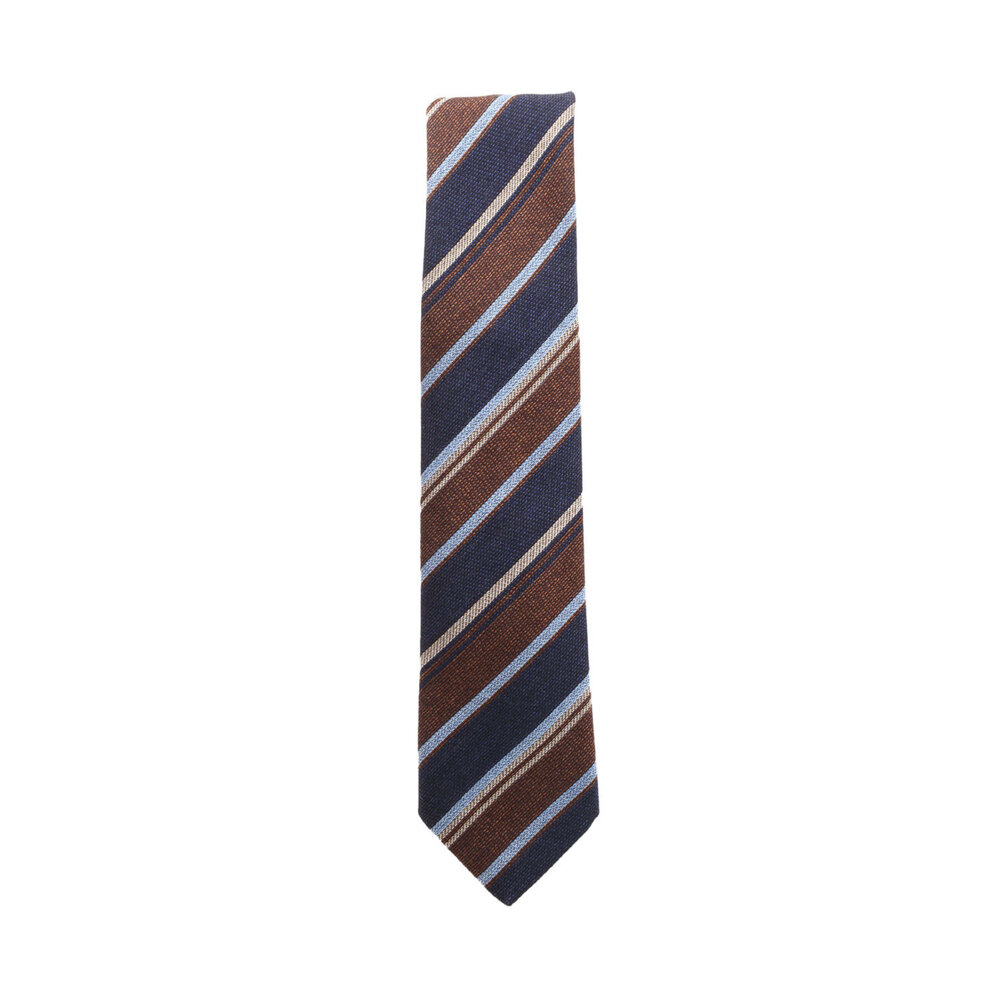Geoff Nicholson - Blue and Navy Striped Cotton Tie