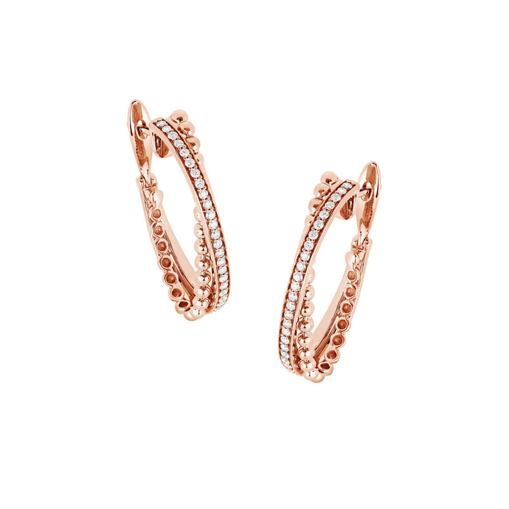 Hueb - Bubbles Diamond Rose Gold Hoop Earrings | Mitchell Stores