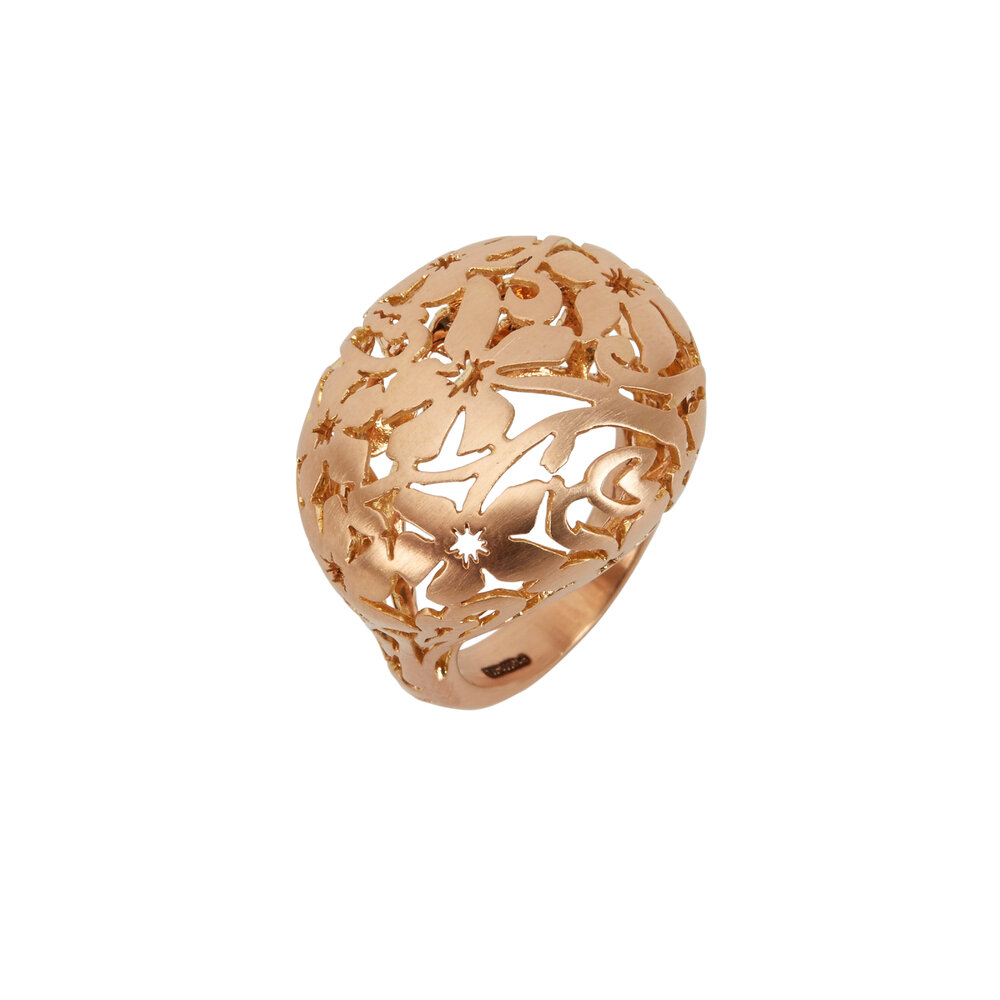 Pomellato - Arabesque Pink Gold Matte Ring | Mitchell Stores