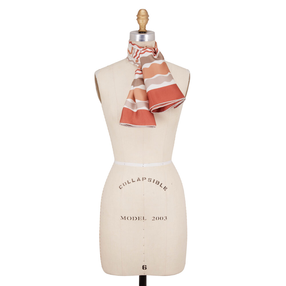 Loro Piana - Murrina Carre Pink Silk Scarf | Mitchell Stores