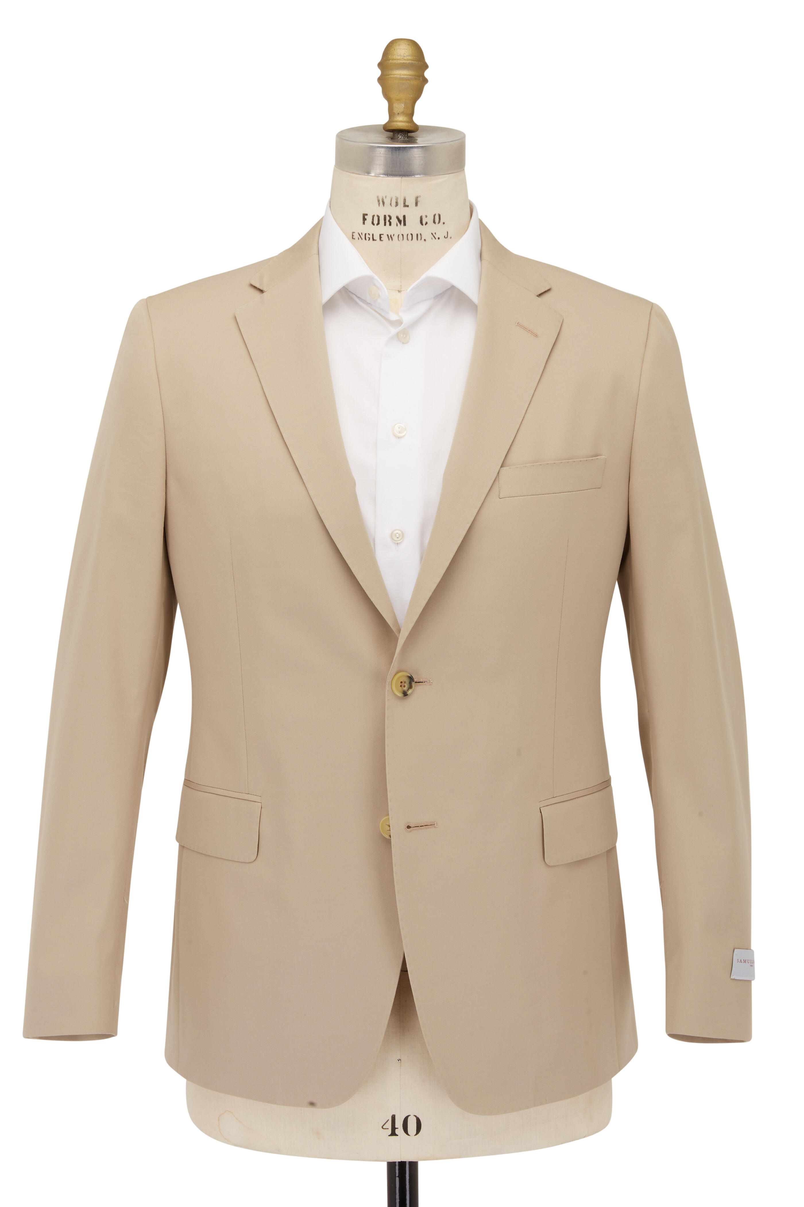 Samuelsohn - Solid Beige Suit | Mitchell Stores