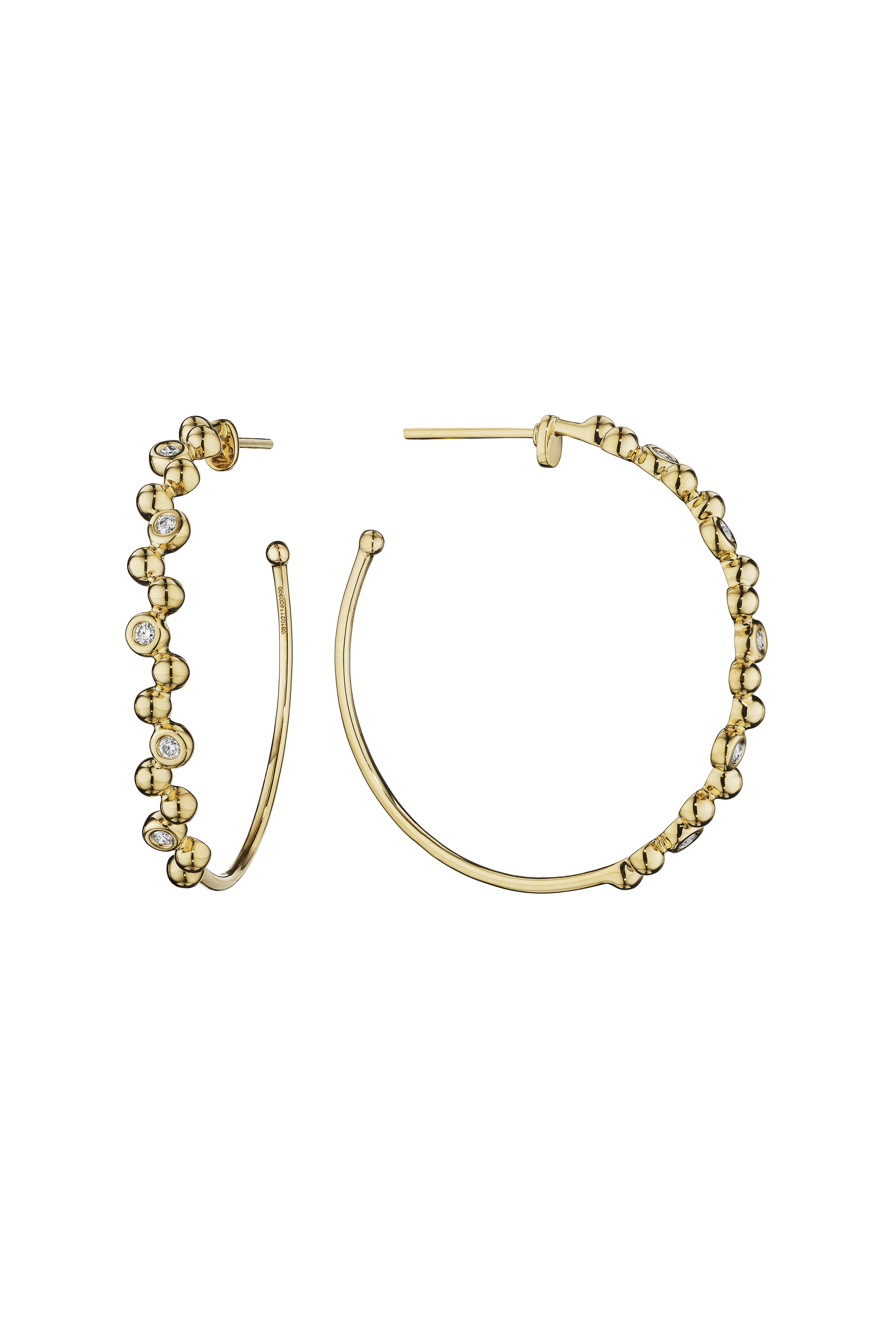 Hueb - Bubbles Diamond 18K Yellow Gold Hoop Earrings
