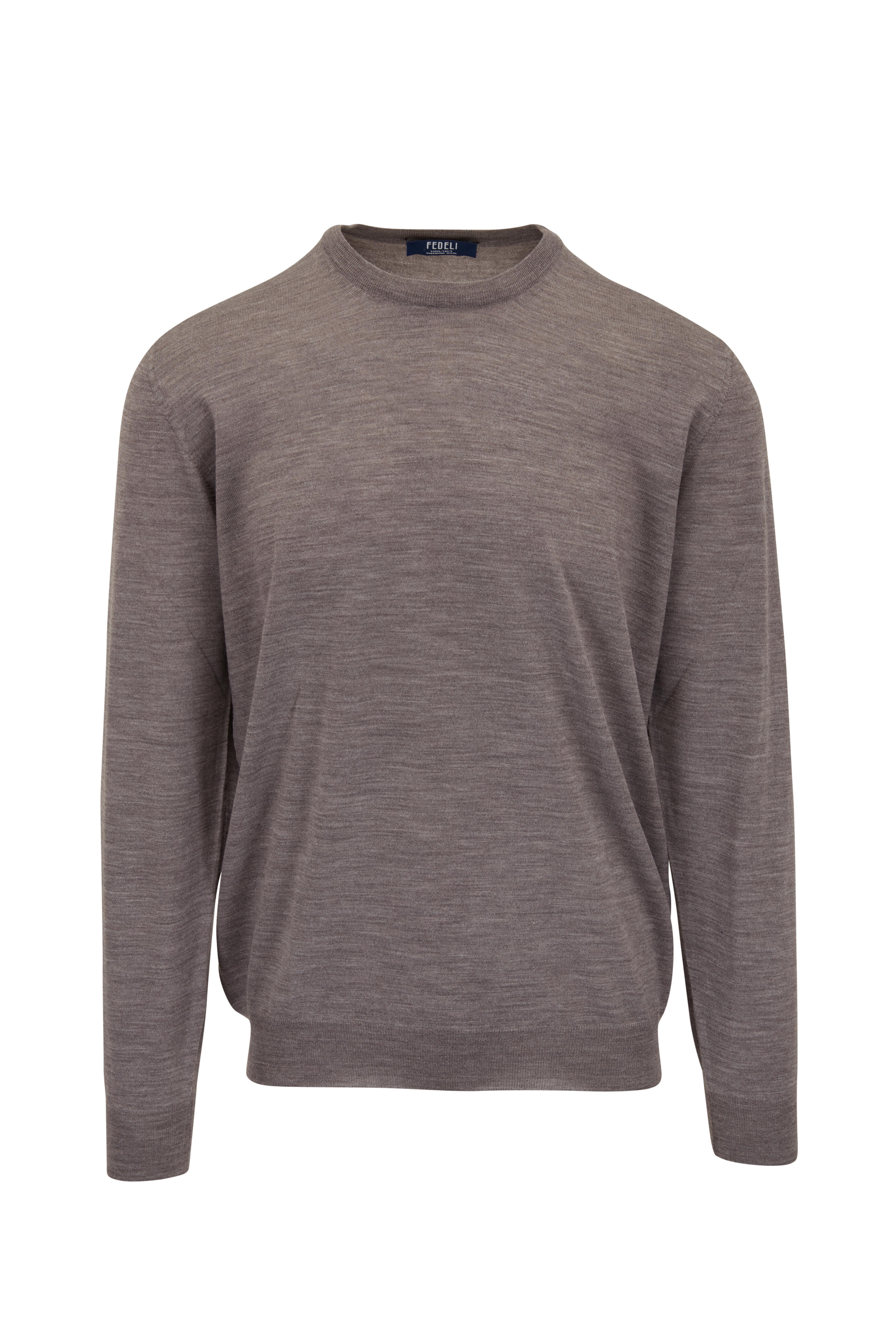 Fedeli - Mushroom Super 140's Wool Crewneck Pullover