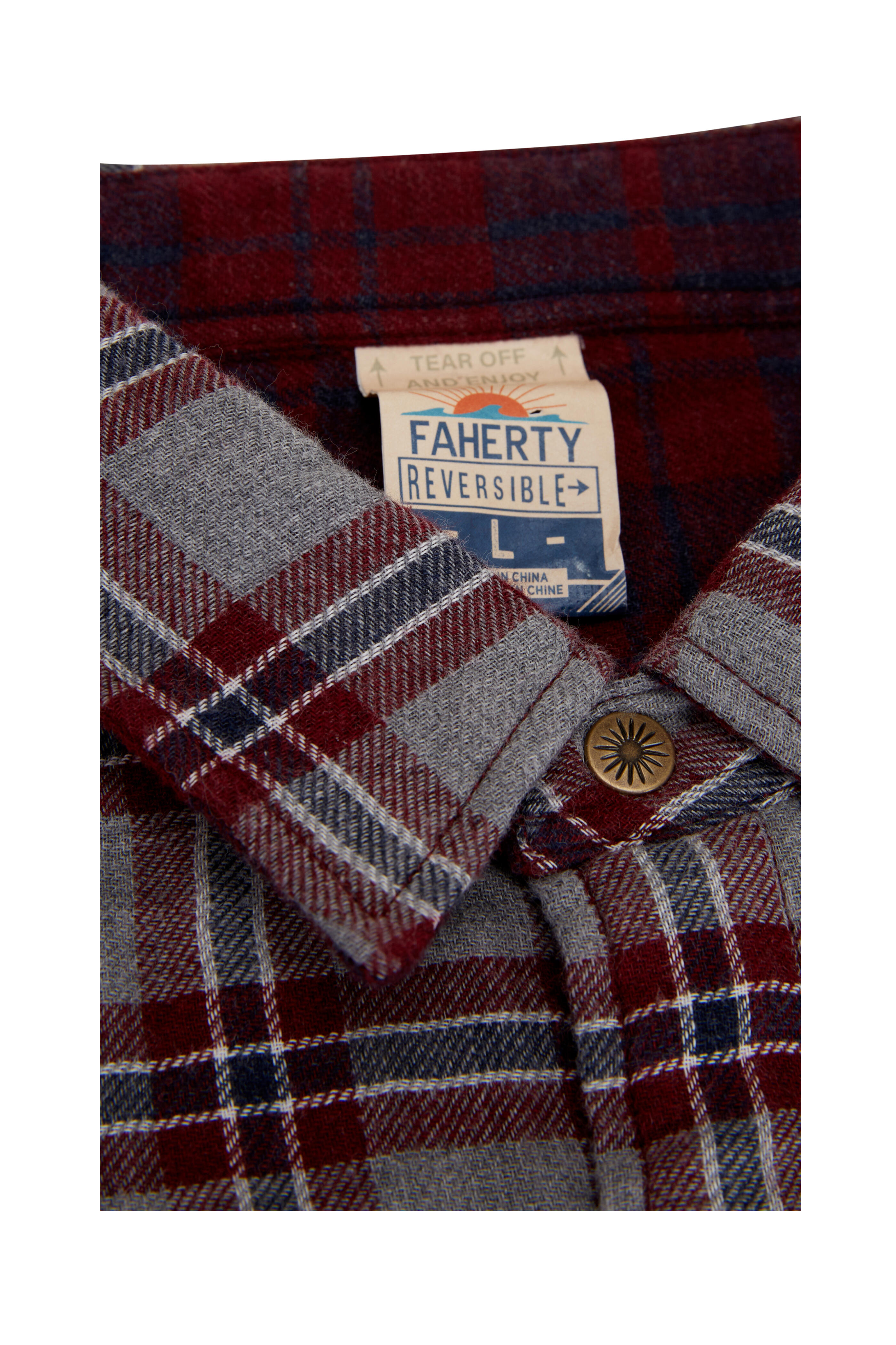 Faherty Brand - Belmar Burgundy Reversible Cotton Button Down