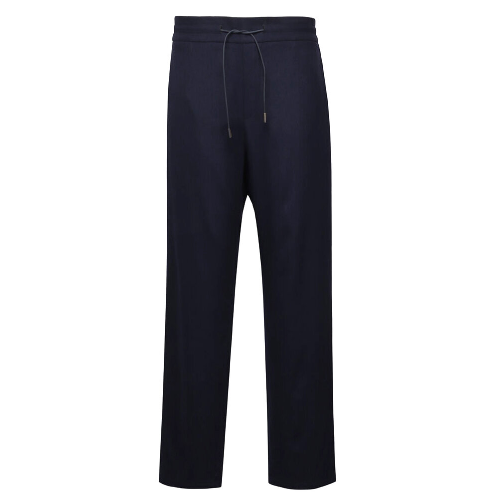Colombo - Navy Blue Wool Drawstring Pant | Mitchell Stores