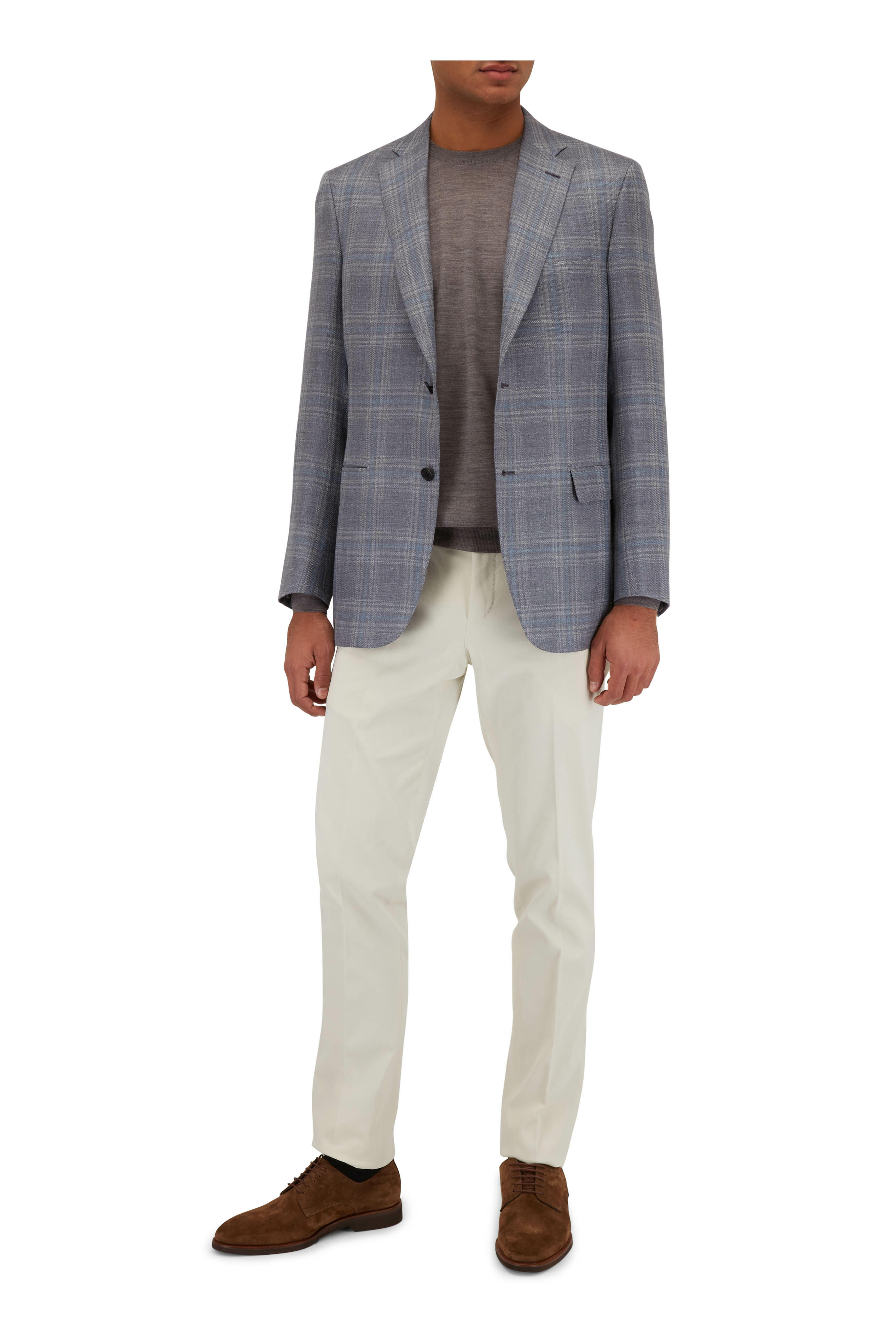 Fedeli - Mushroom Super 140's Wool Crewneck Pullover