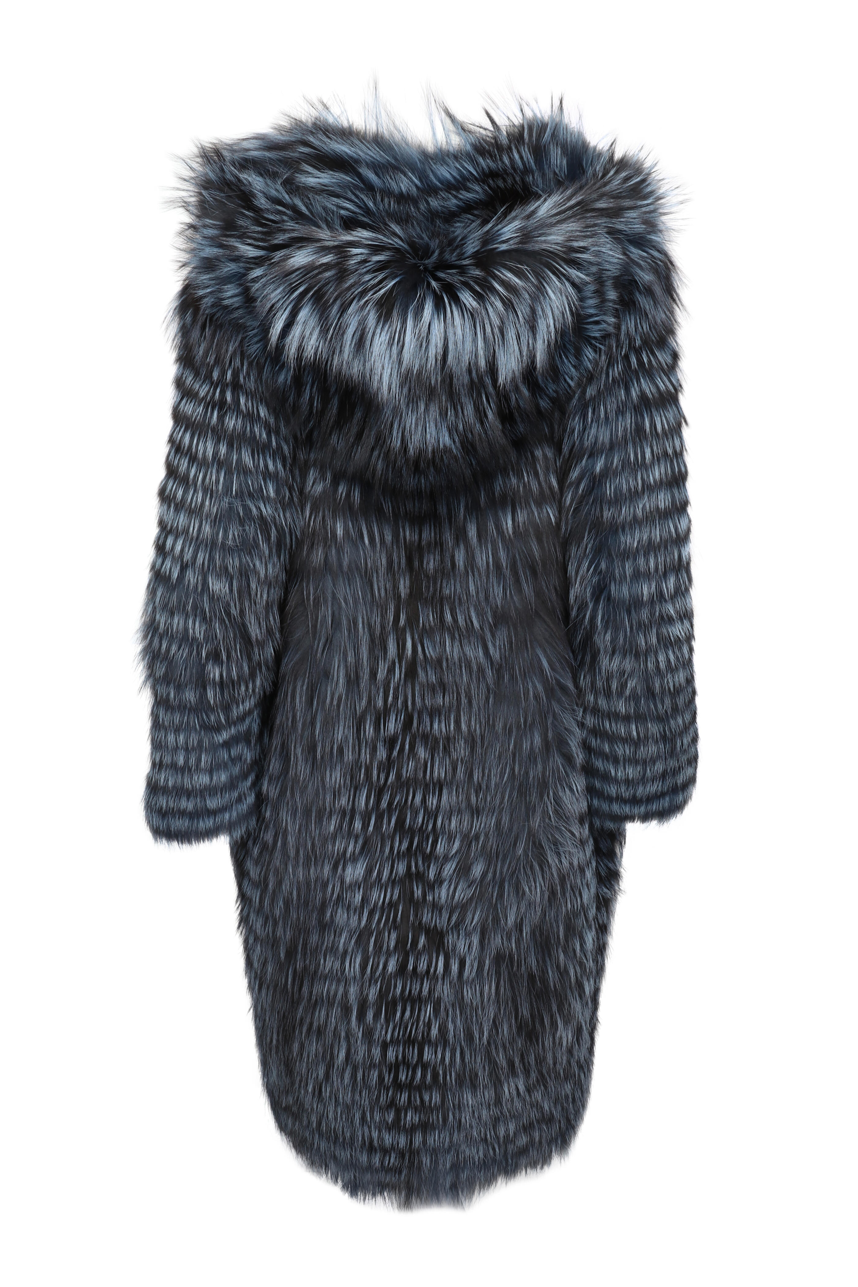Diomi - Full Length Blue Fur Jacket | Mitchell Stores
