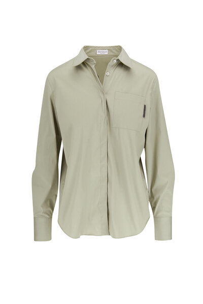 Brunello Cucinelli - Thyme Button Down Monili Blouse