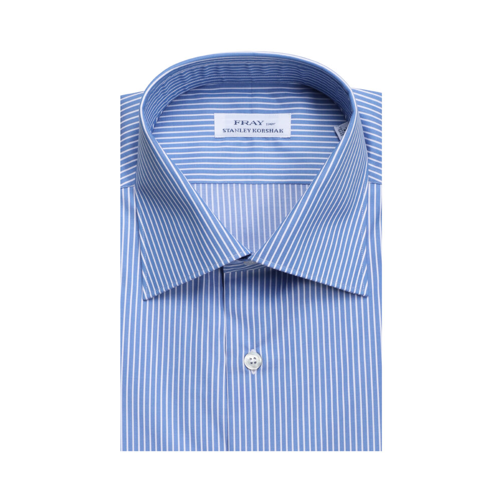 Fray - Blue & White Striped Dress Shirt | Mitchell Stores