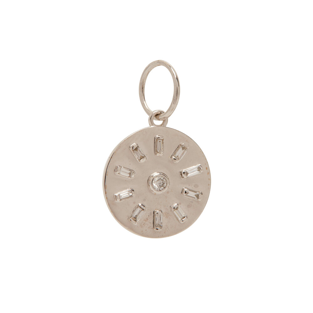 Kai Linz - White Gold Radiating Sun Disc Charm | Mitchell Stores