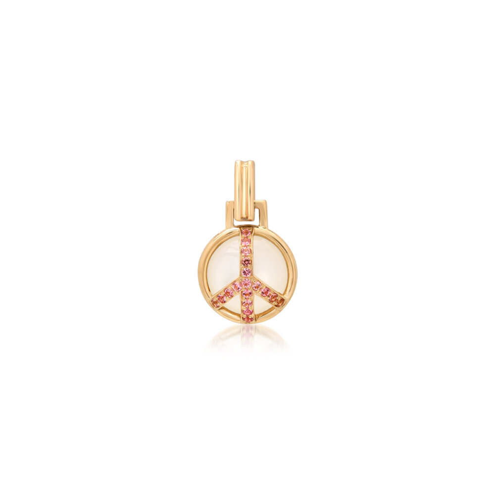 Helena Rose - 14k Yellow Gold Mini Mother of Pearl Peace Pendant