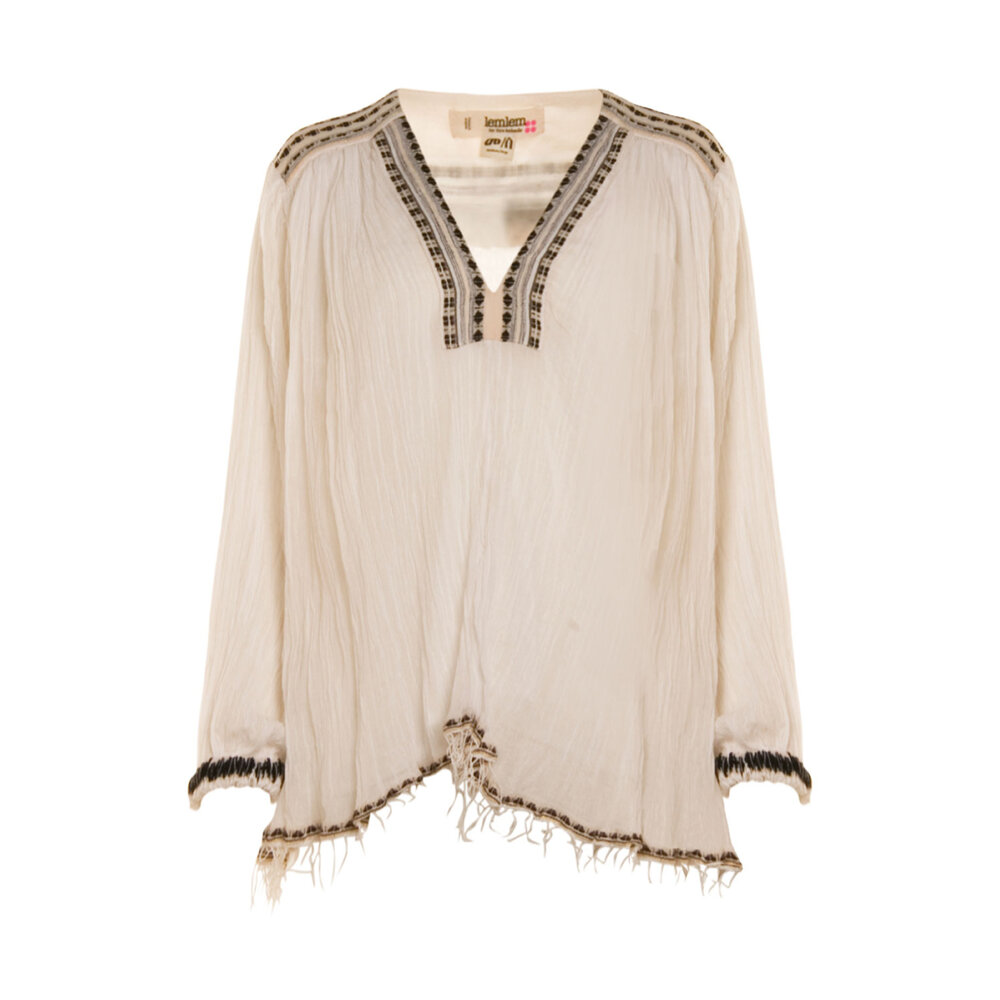 Lemlem - Natural Habiba Flowy Poet Blouse | Mitchell Stores