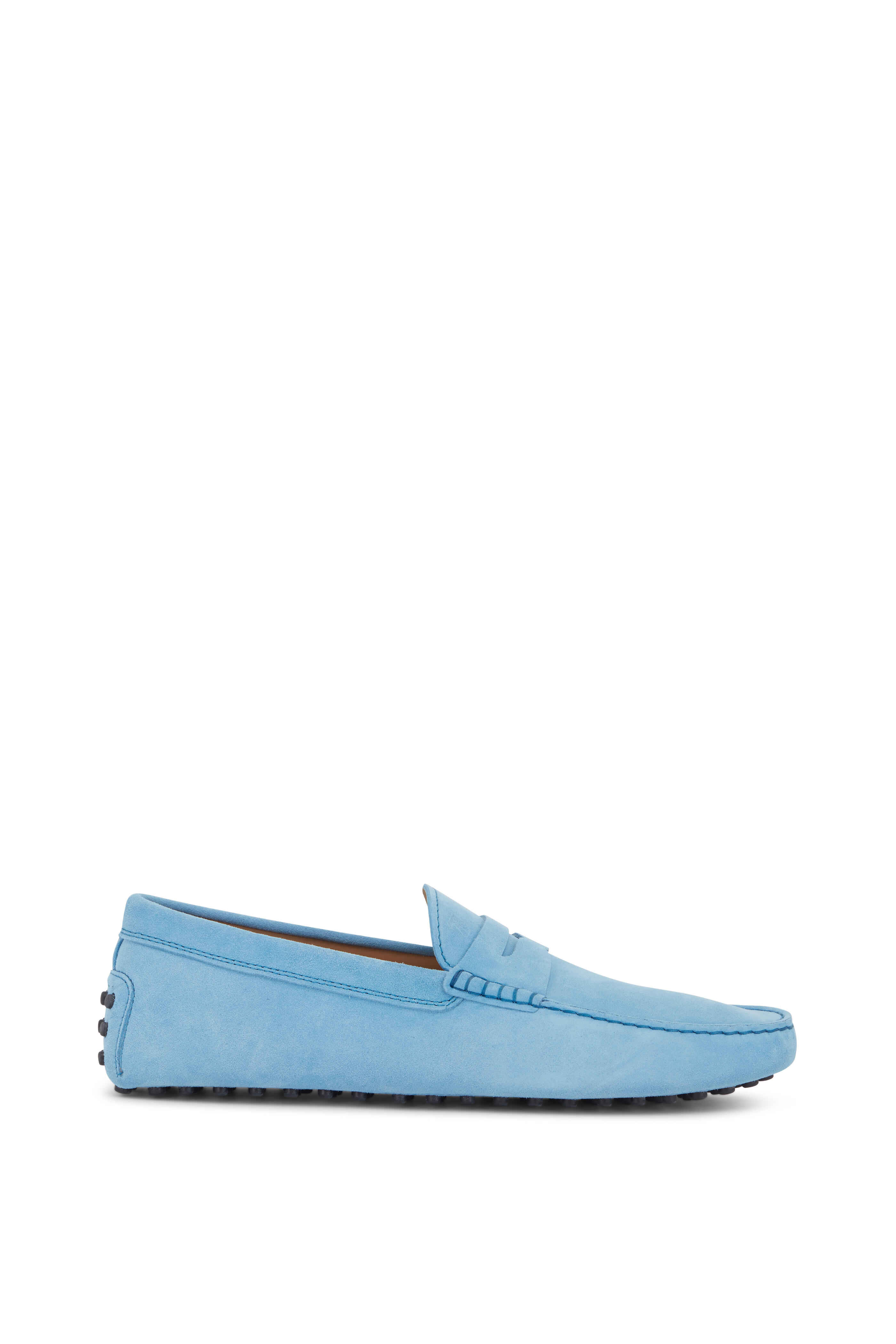 Tod's - Light Blue Suede Driver | Mitchell Stores
