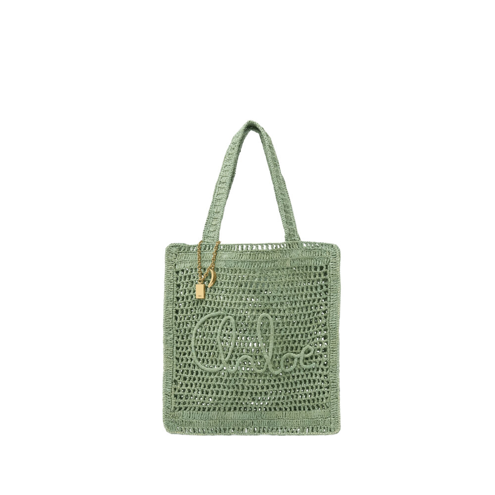 Chloé - Summer Banana Raffia Tote in Tea Leaf | Mitchell Stores