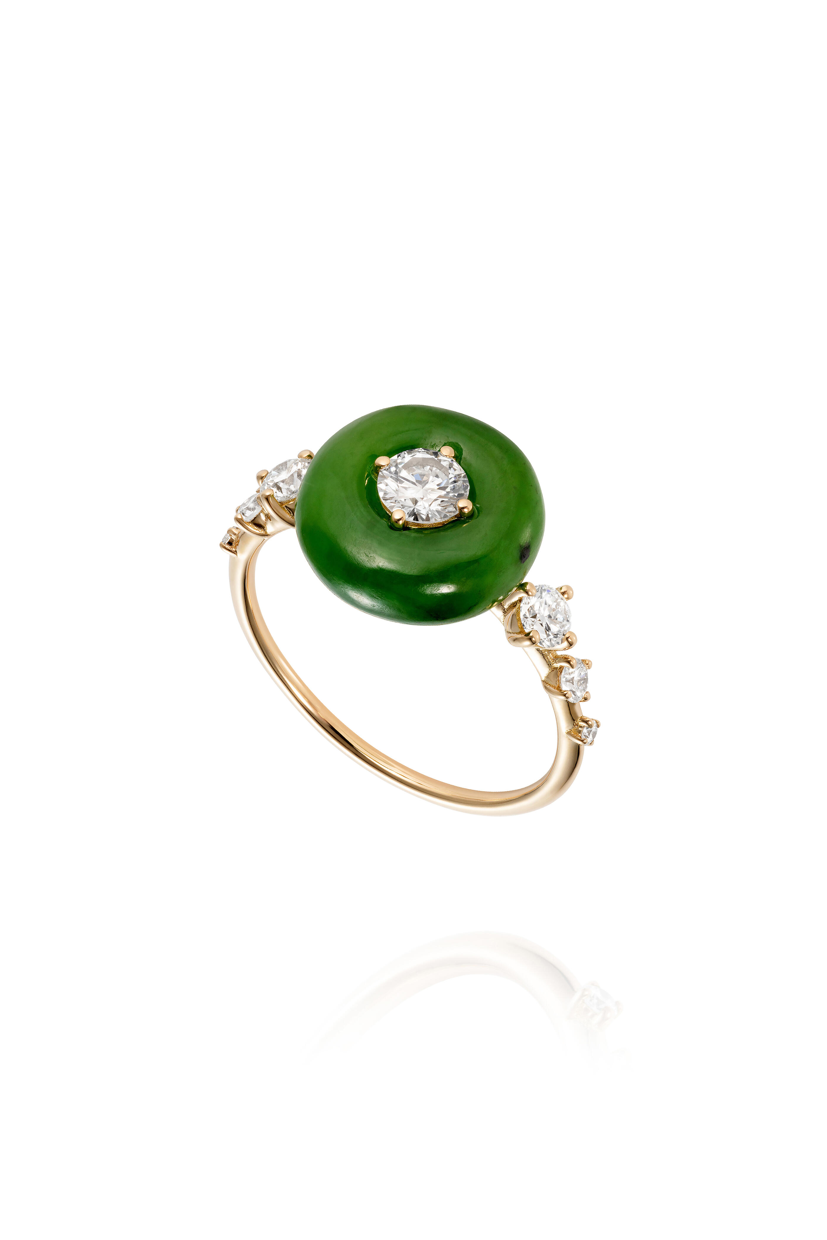 Fernando Jorge - 18K Yellow Gold Diamond & Jade Orbit Ring