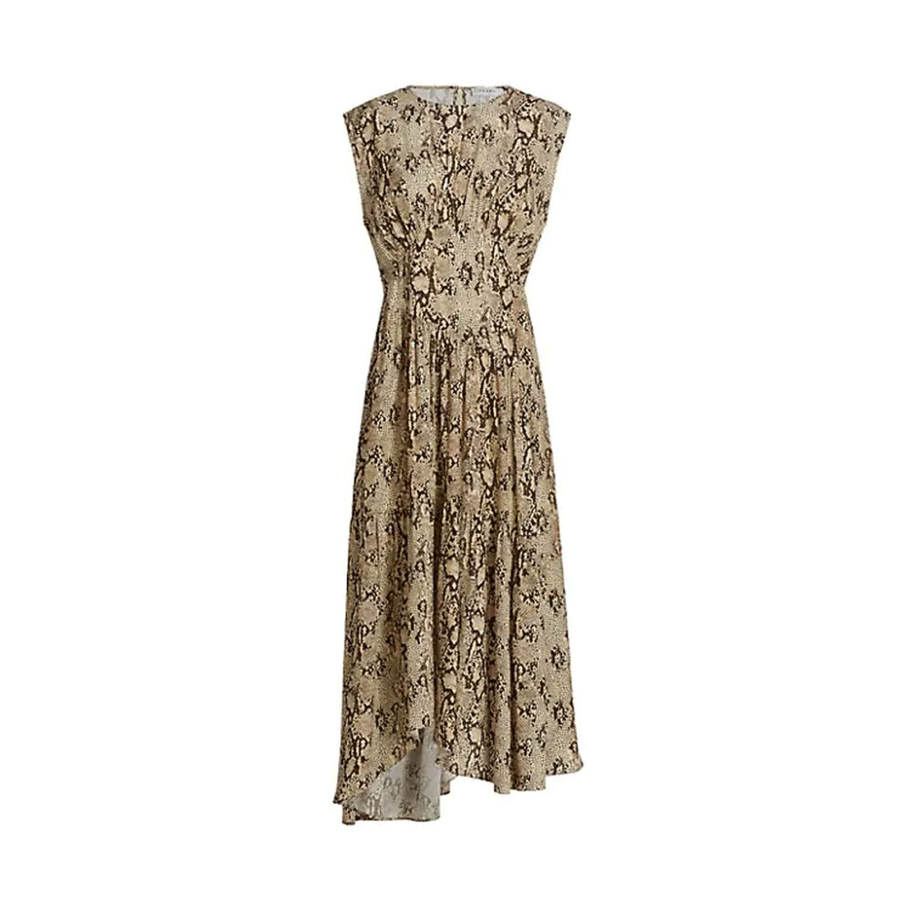 Frame - Butter Snake Print Gathered Midi Dress | Mitchell Stores