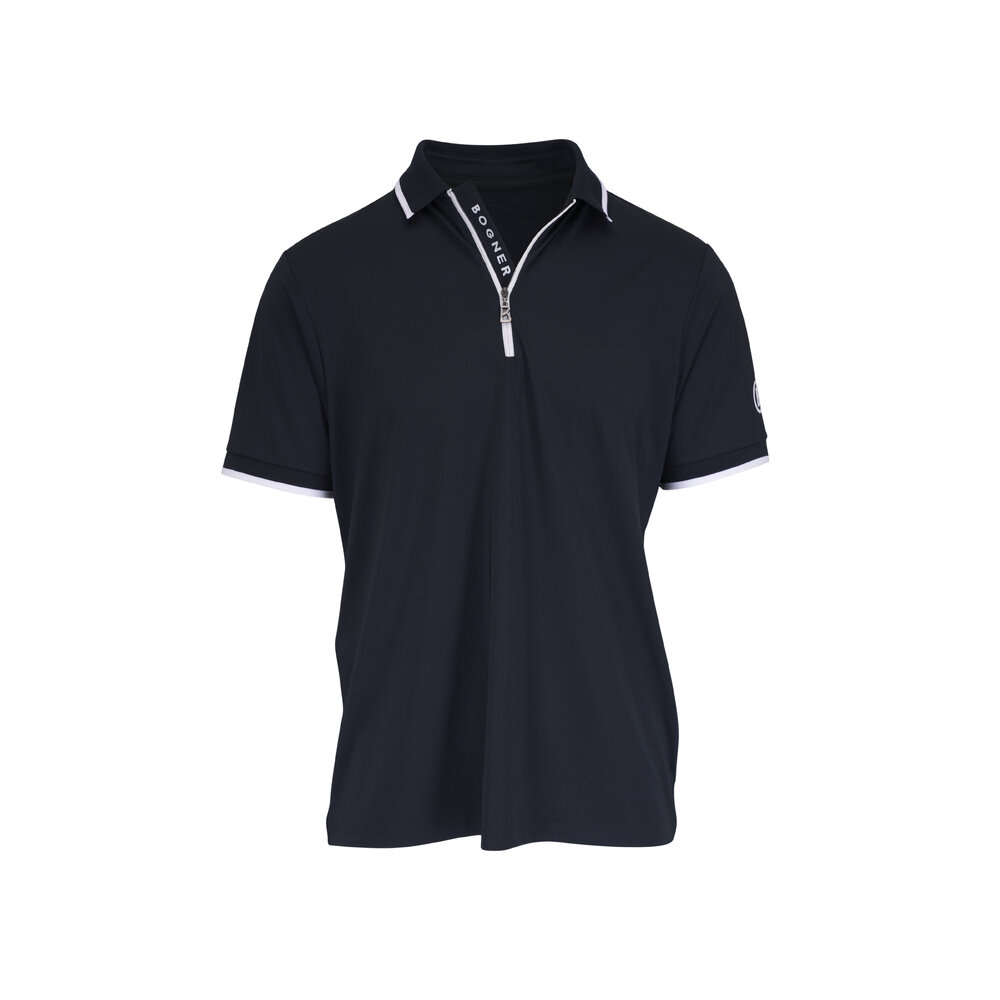 Bogner - Cody Black Quarter Zip Polo | Mitchell Stores