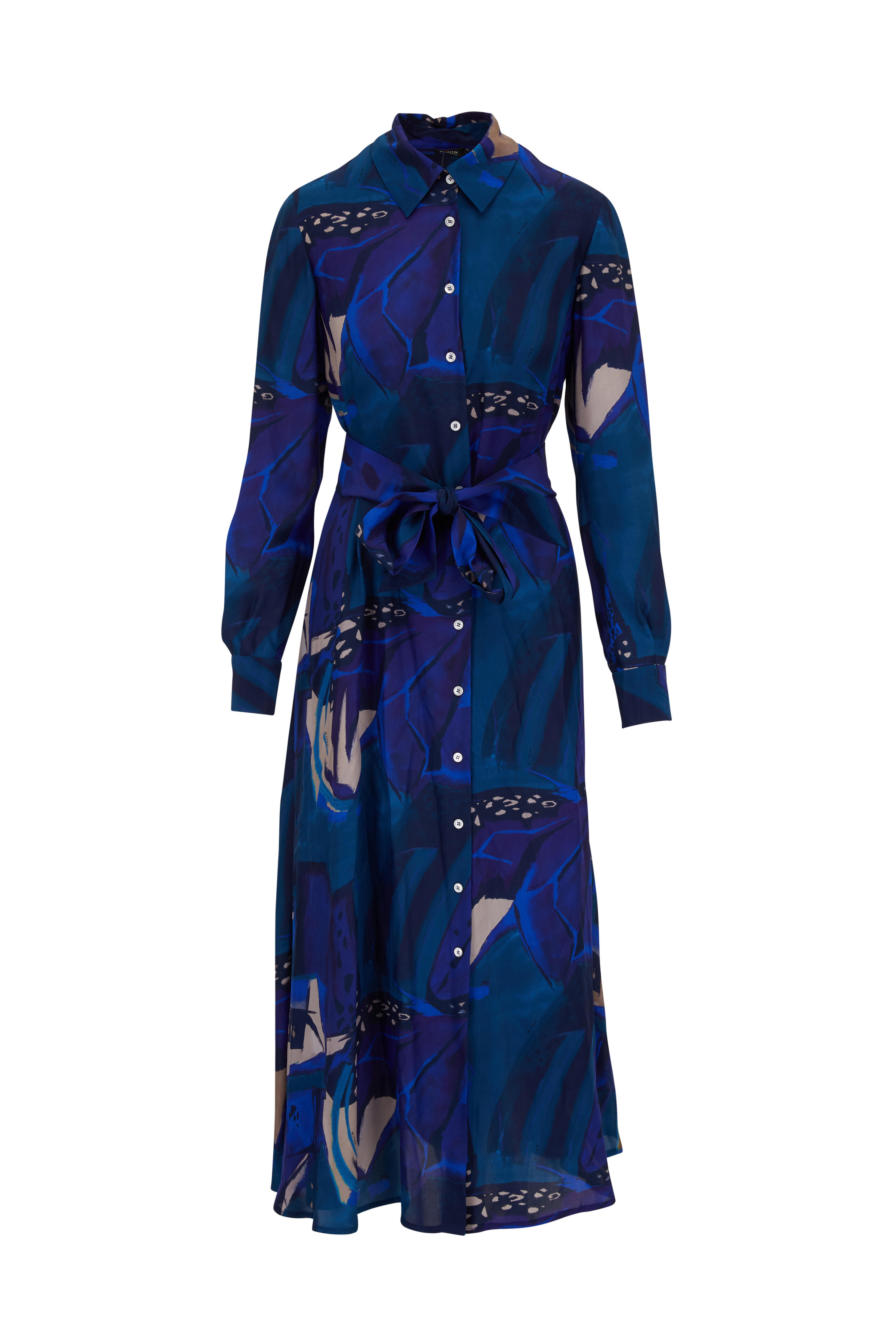 Kiton - Royal Blue Printed Shirtdress | Mitchell Stores