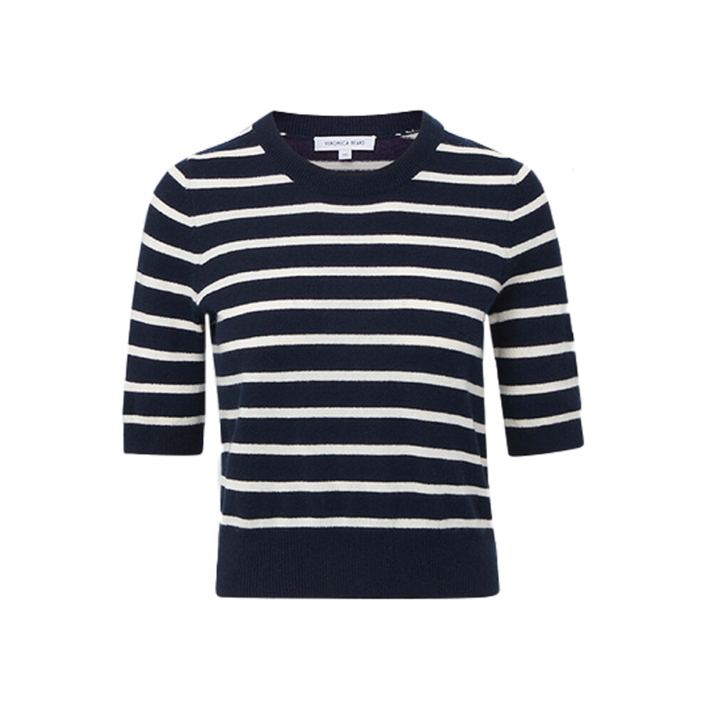 Veronica Beard - Navy and White Shana Cashmere Sweater