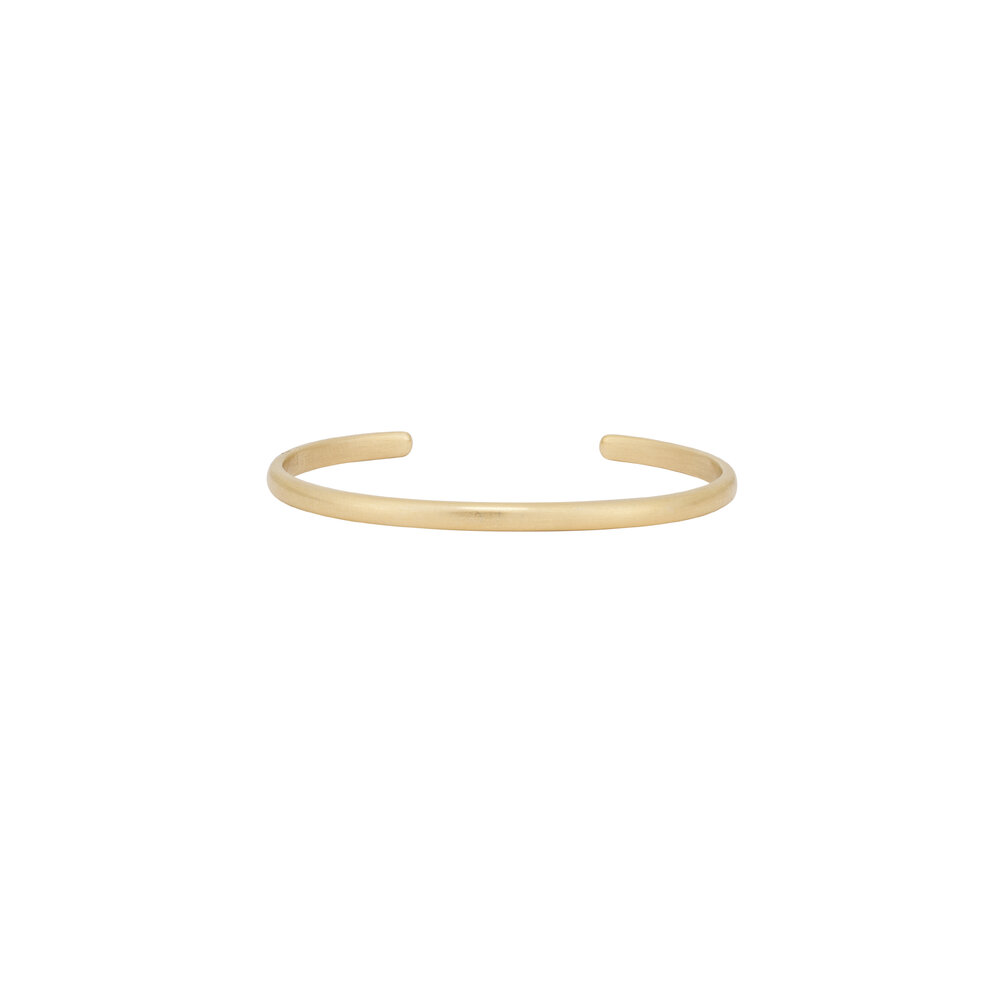 Caroline Ellen - 18k Yellow Gold Narrow Round Cuff Bracelet