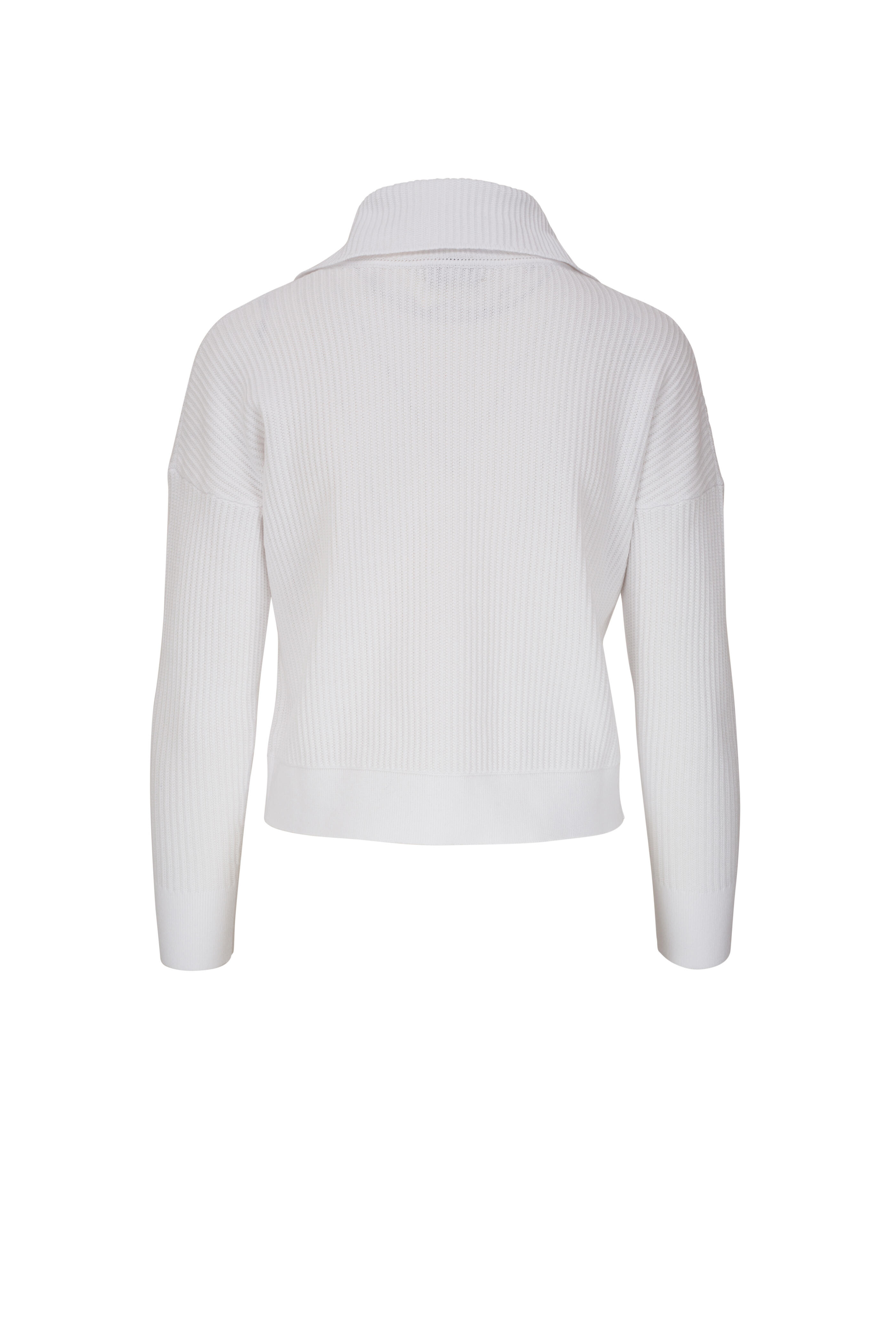 Kinross - White Ribbed Button Front Cardigan | Mitchell Stores