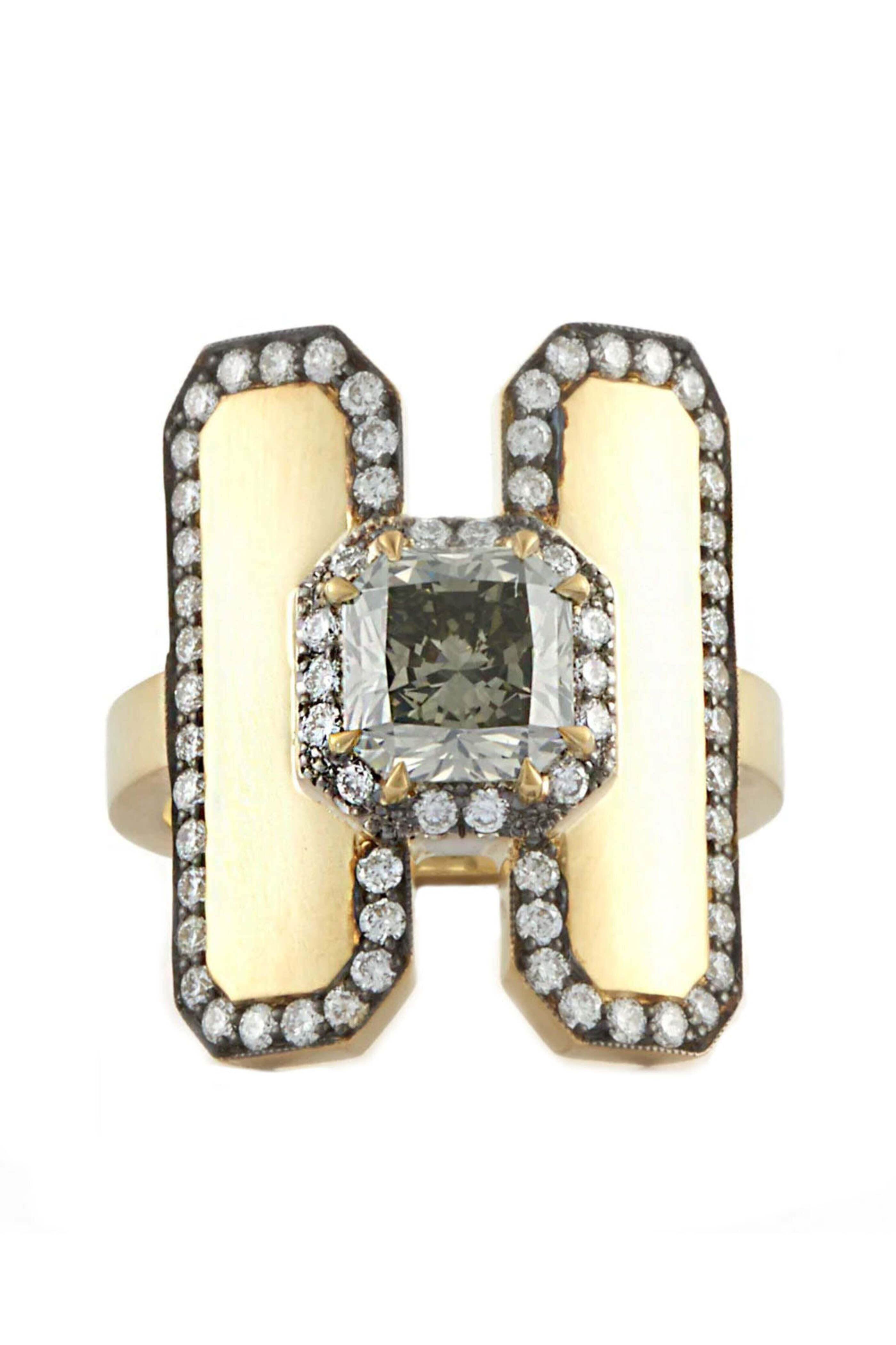 Sylva & Cie - Fancy Dark Green Diamond Ring | Mitchell Stores
