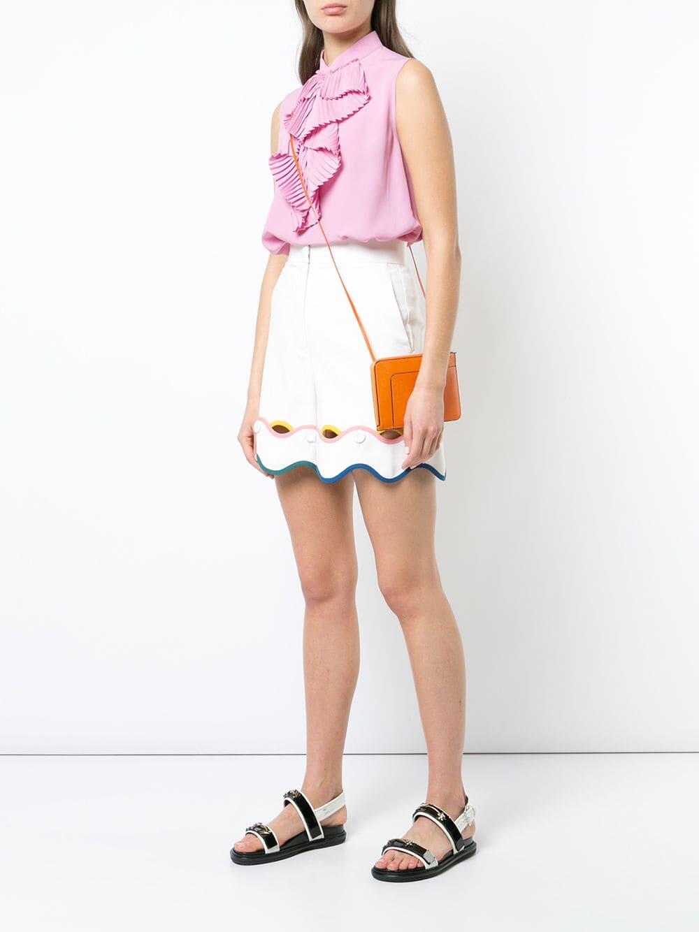 Valextra - Orange Leather Zip Pouch Crossbody | Mitchell Stores