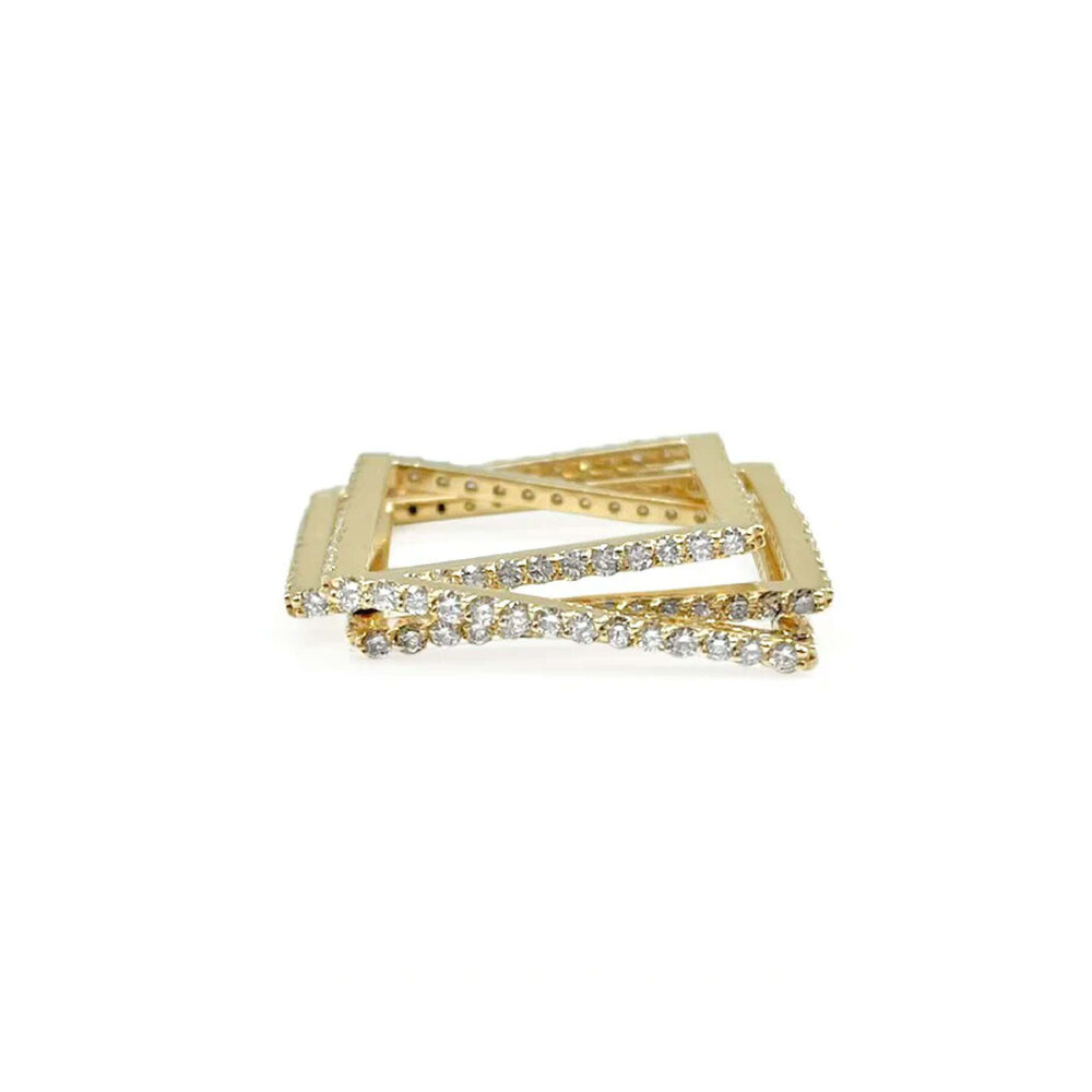 Leslie Paige - Three Diamond Band Puzzle Ring | Mitchell Stores