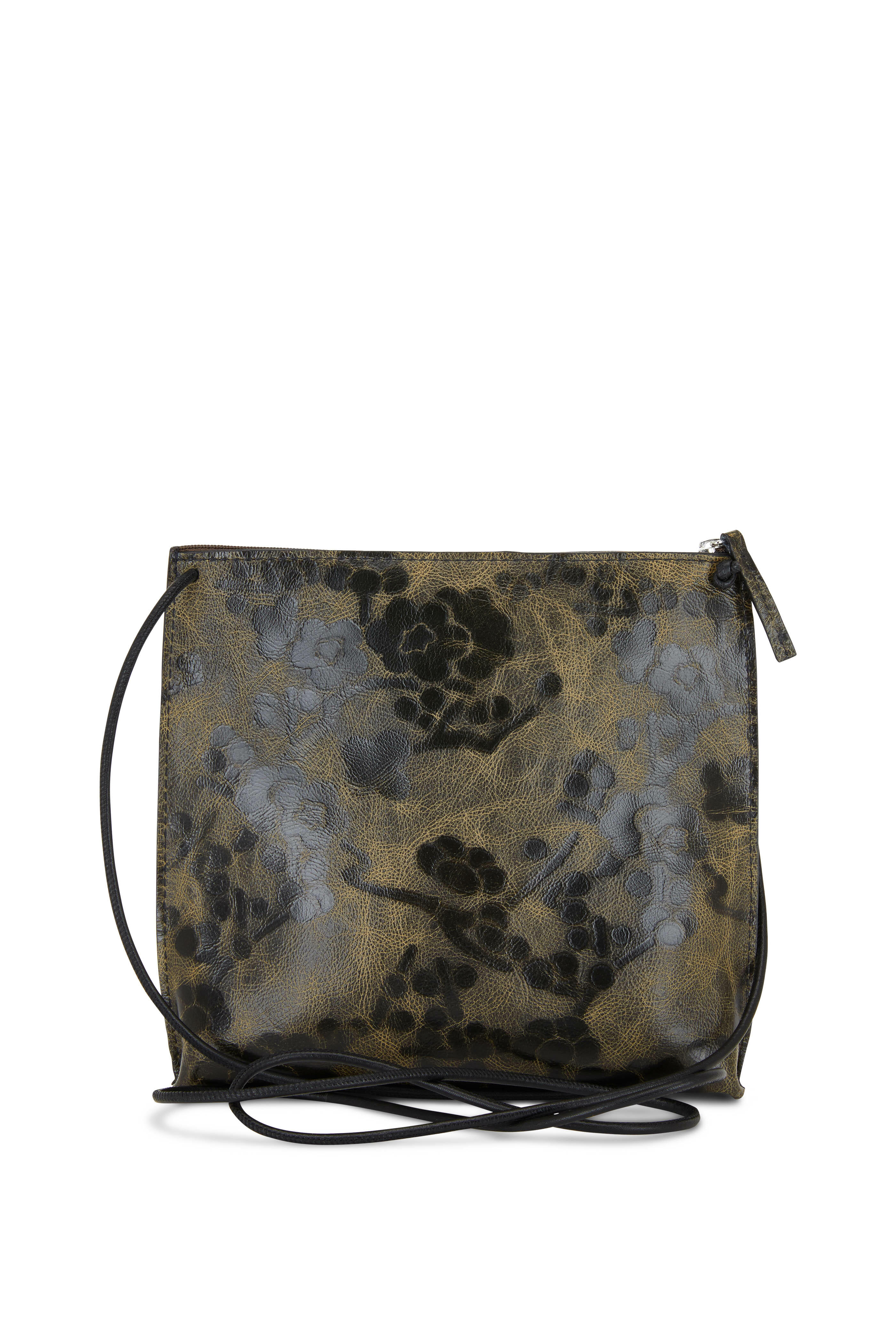 B May Bags - Hazel Blossom Embossed Leather Strappy Pouch