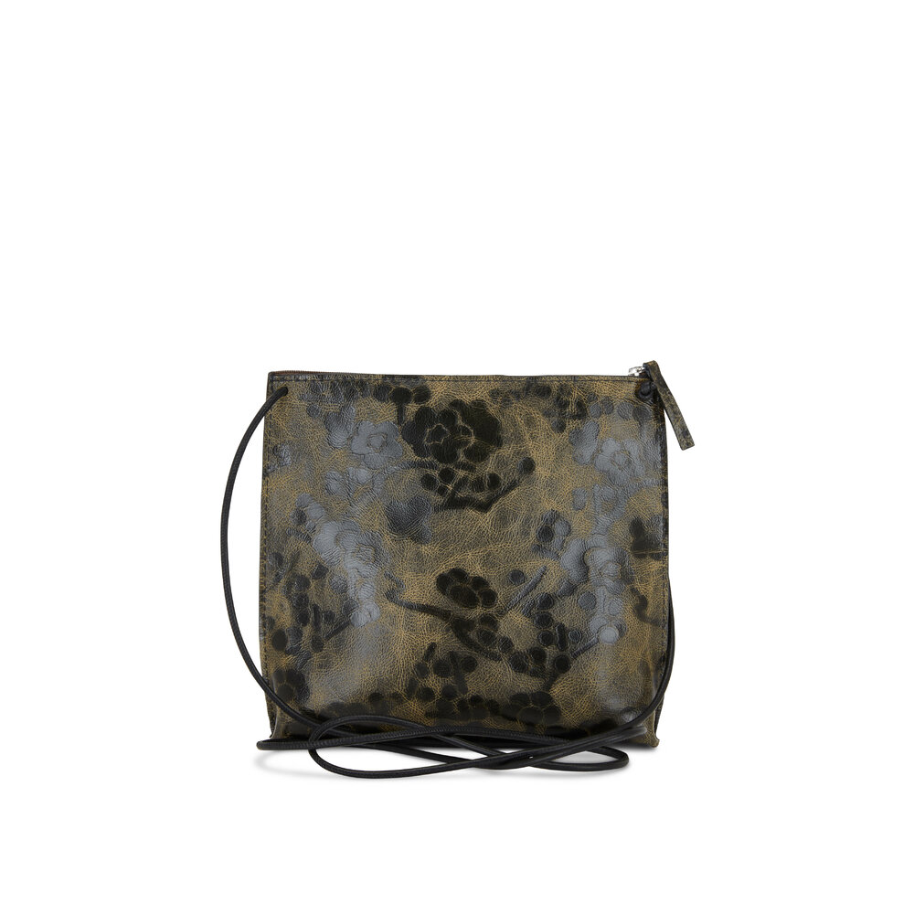 B May Bags - Hazel Blossom Embossed Leather Strappy Pouch