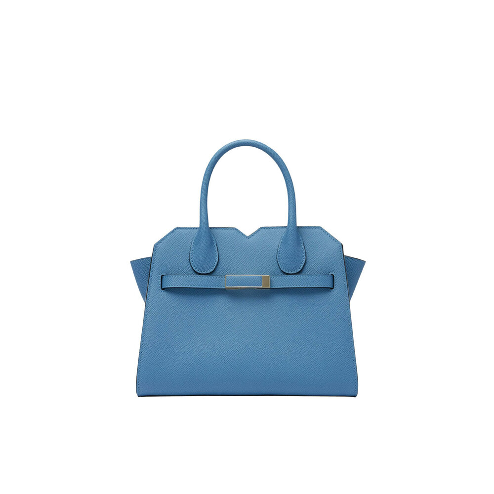 Valextra - Milano Mini Leather Tote Bag in Nebula