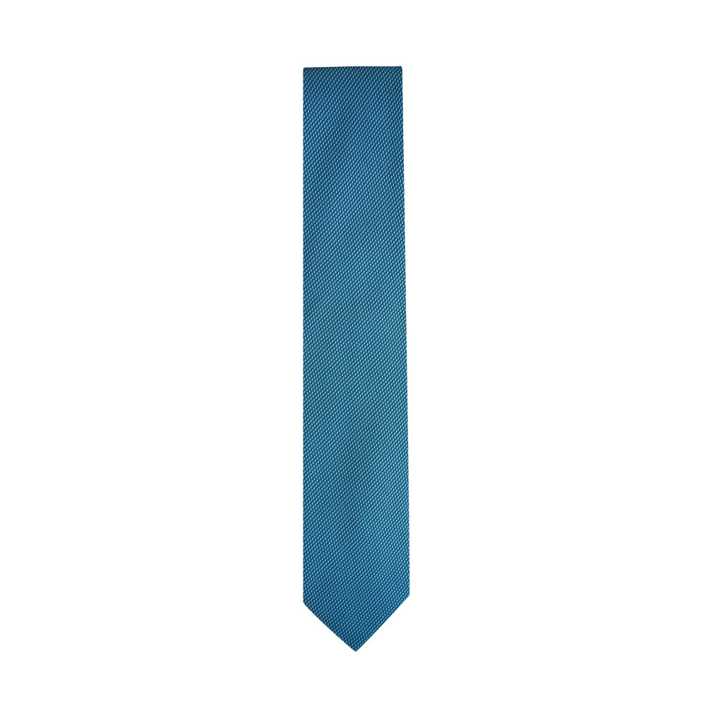 Eton - Teal Blue Silk Necktie | Mitchell Stores