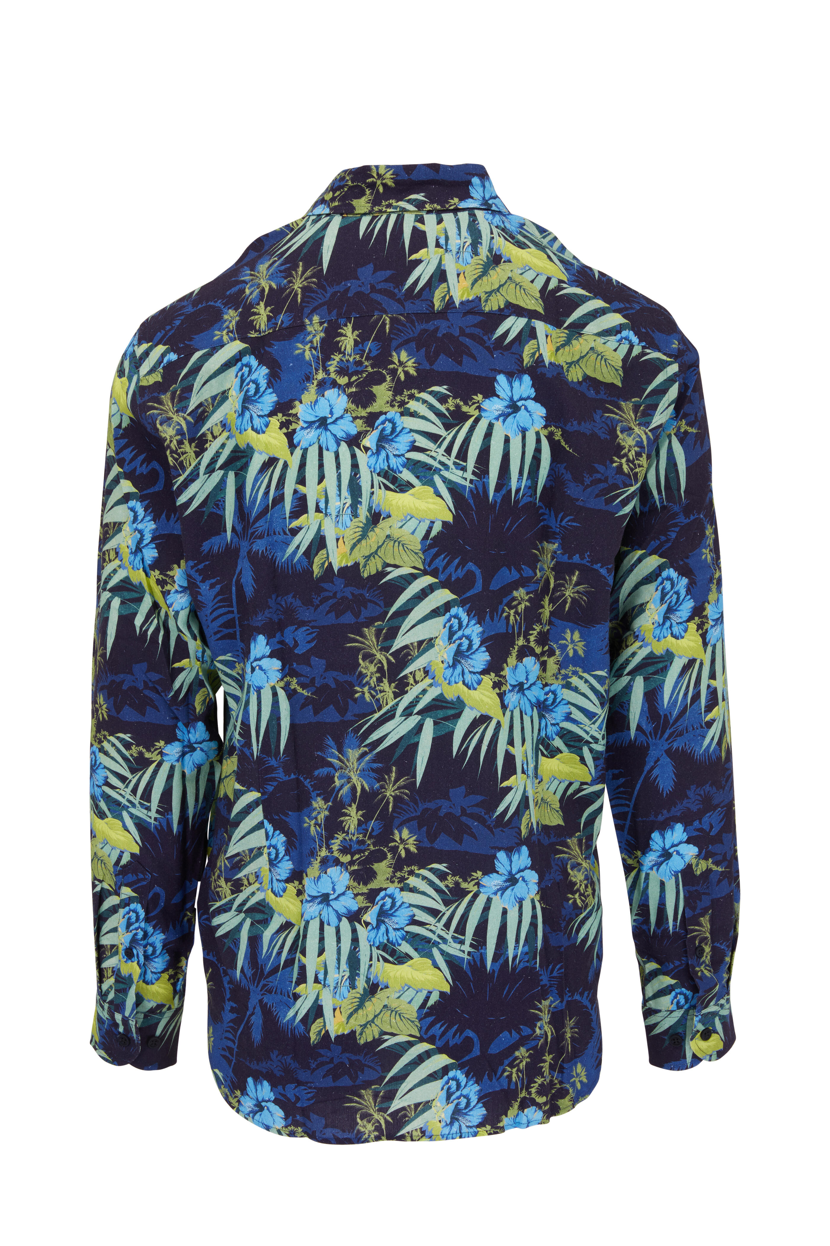 Orlebar Brown - Giles Night Iris Islet Print Classic Collar Shirt