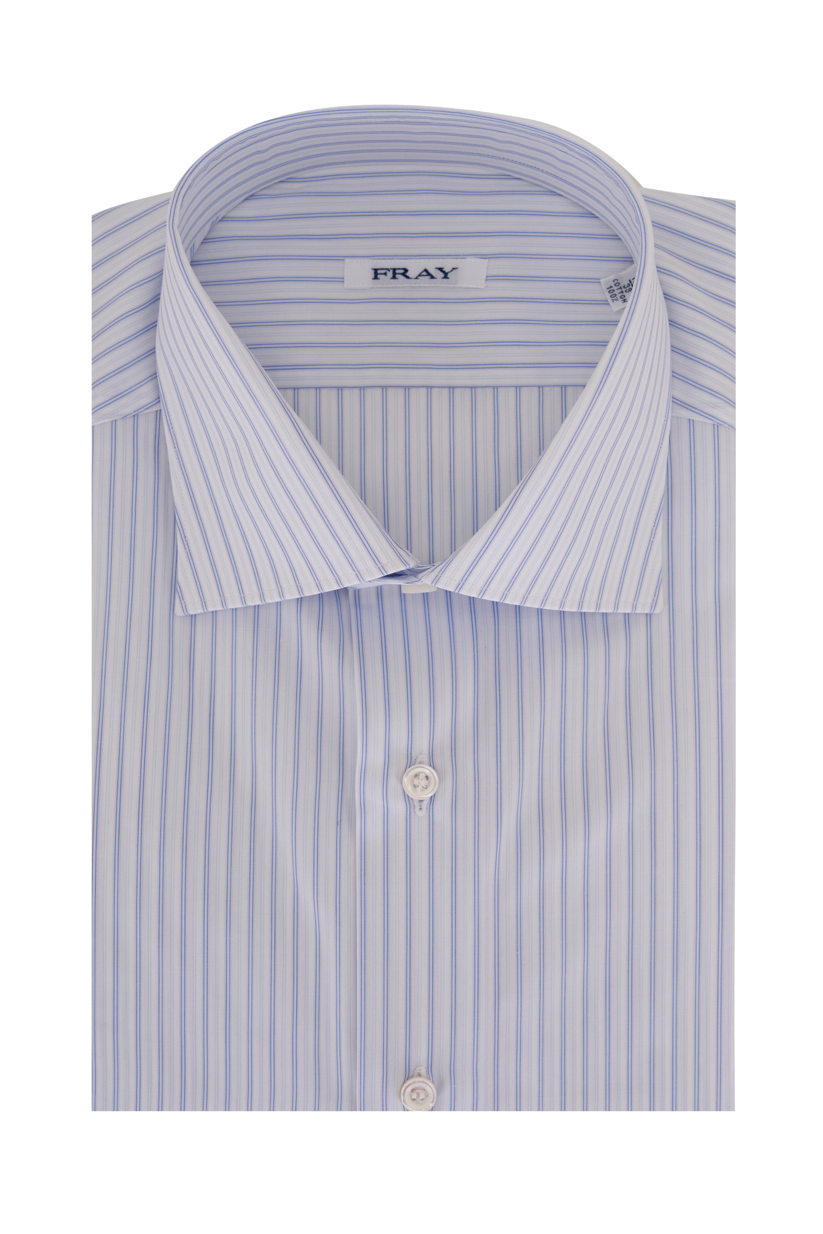 Fray - Blue Stripe Cotton Dress Shirt | Mitchell Stores