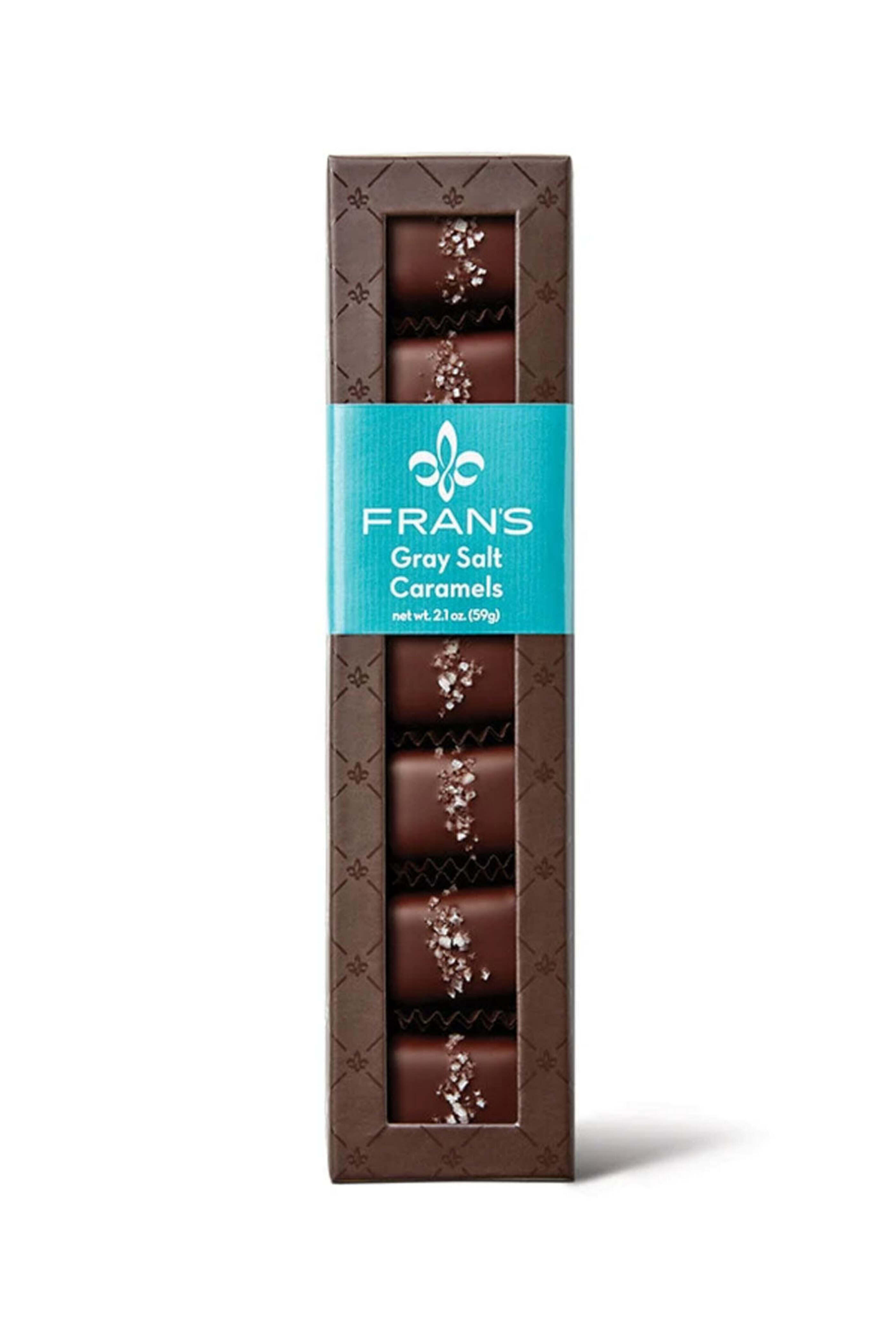 Fran'S Chocolates - 7 Piece Gray Salt Caramels in Dark Chocolate