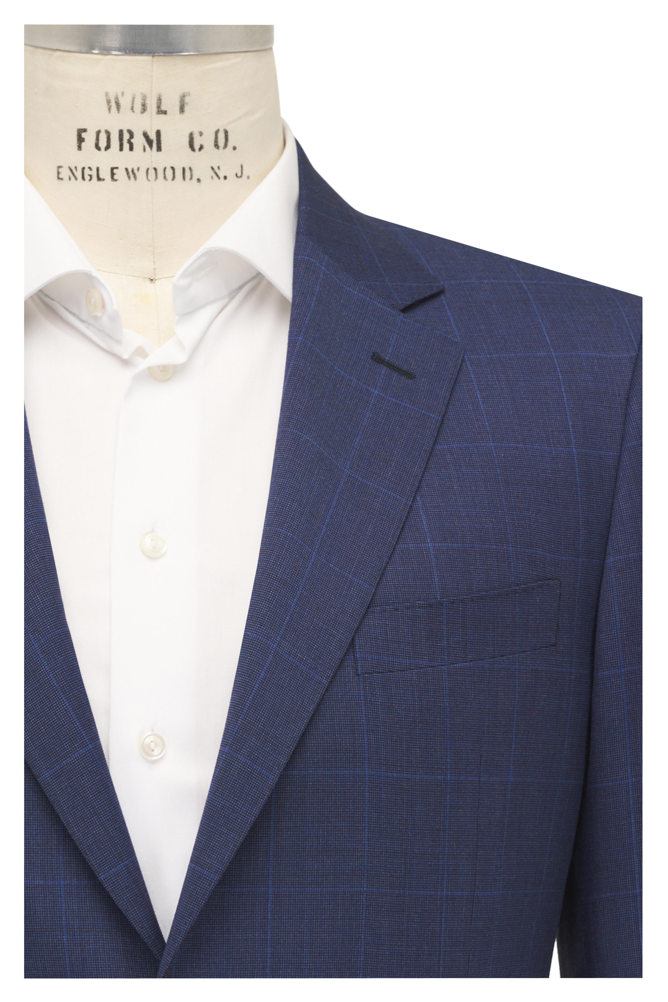 Canali - Blue Tonal Windowpane Wool Suit | Mitchell Stores