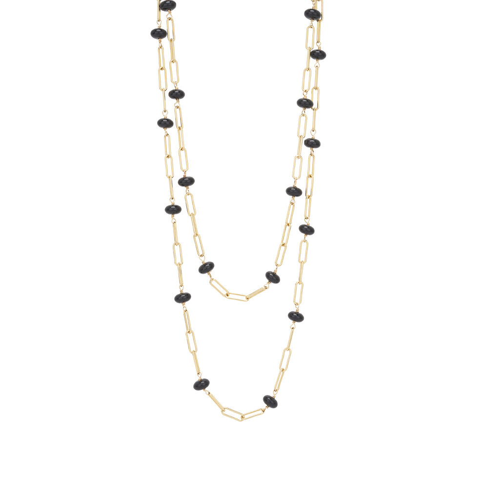 Cristina V. - Black Long Hand Link Neckalce | Mitchell Stores