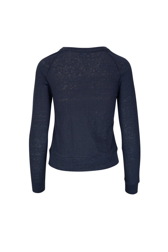 Vince - Coastal Blue Raglan Linen T-Shirt | Mitchell Stores