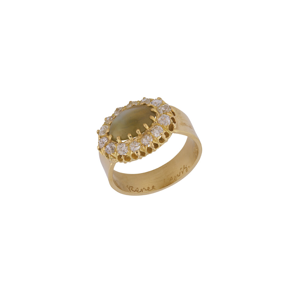 Renee Lewis - 18k Yellow Gold Diamond & Chrysoberyl Ring