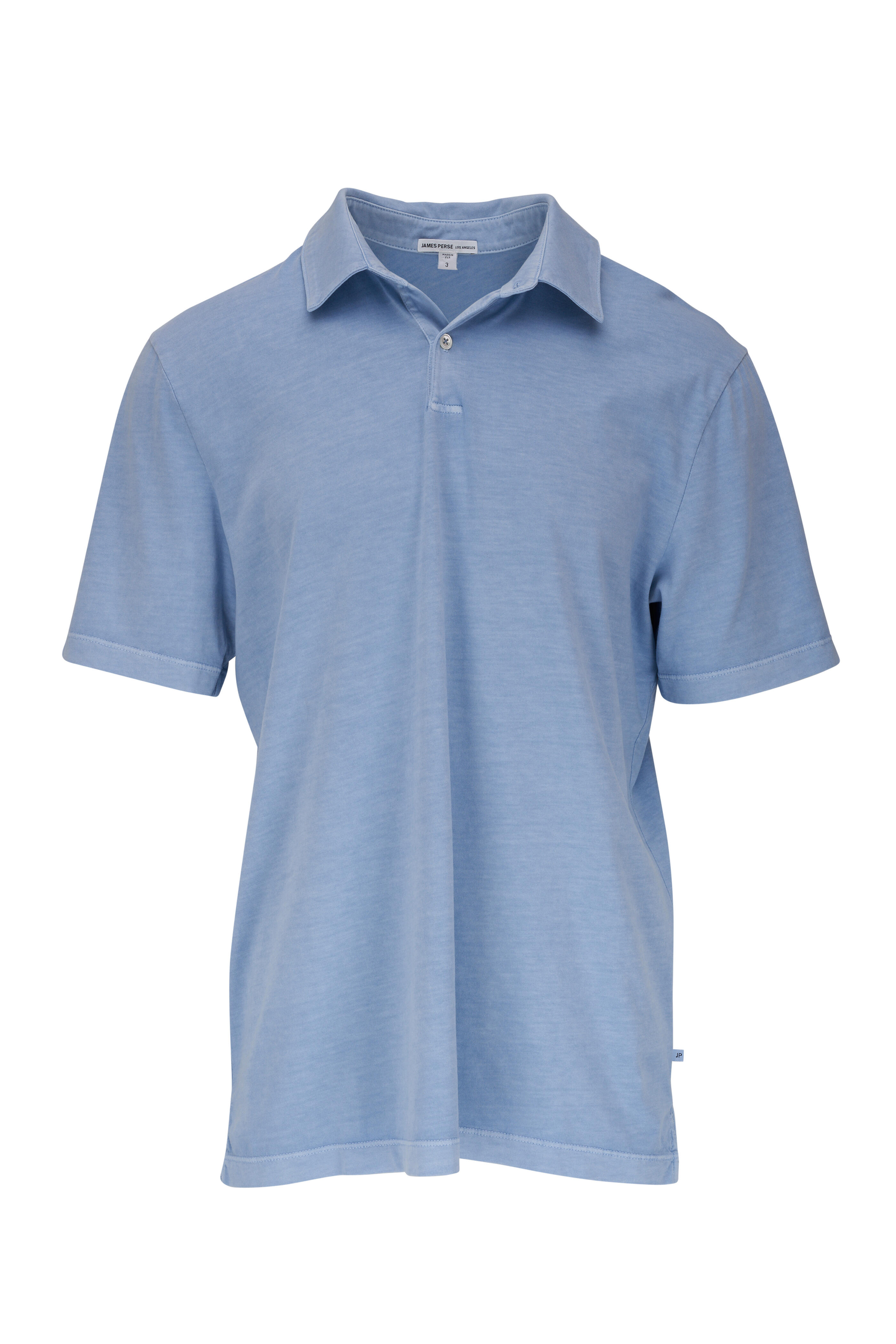 James Perse - Delta Blue Brushed Cotton Short Sleeve Polo