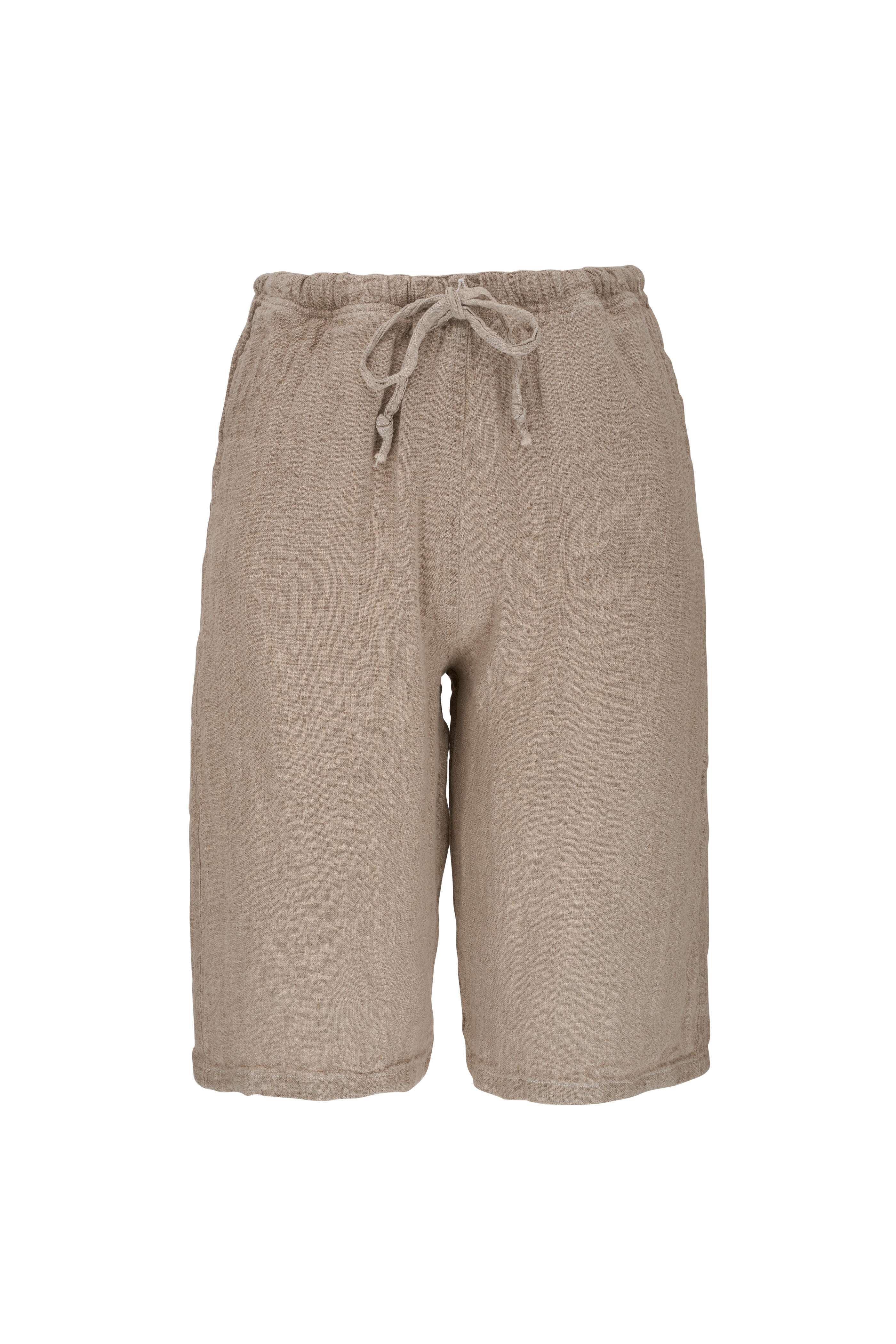 Stella Bianca - Beige Linen Sacco Bermuda Shorts