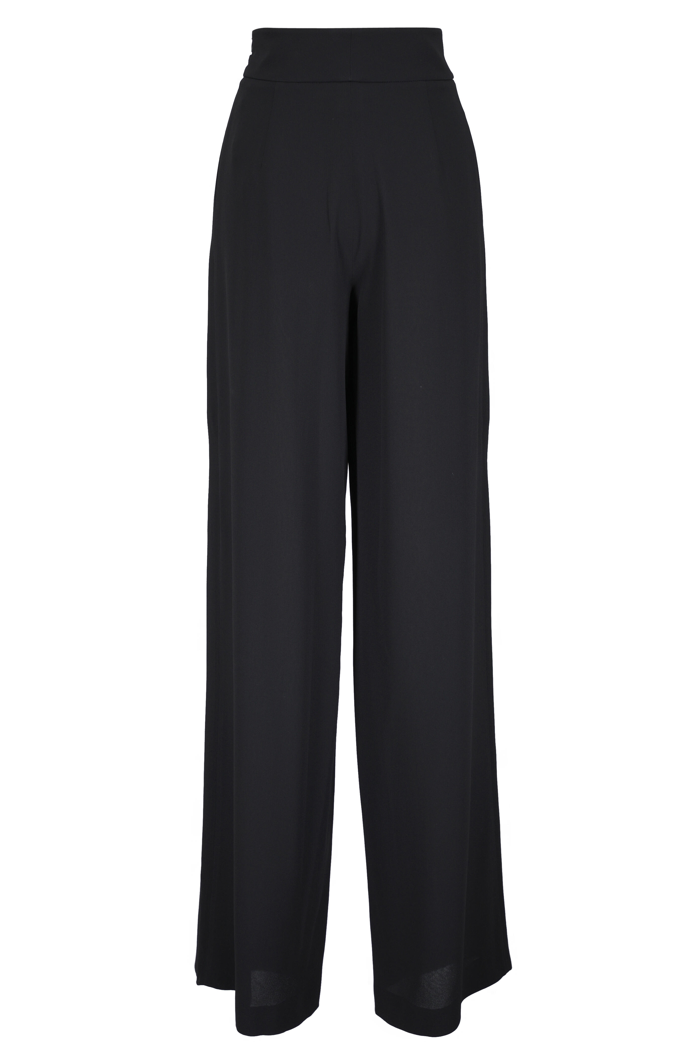 Akris - Fellia Black Silk Side Slit Wide Leg Pant