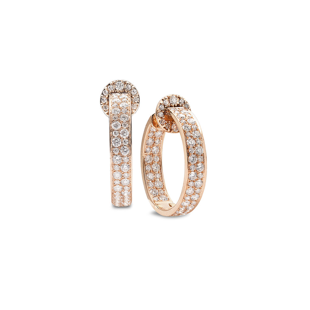 Nam Cho - Rose Gold White Diamond Hoops | Mitchell Stores