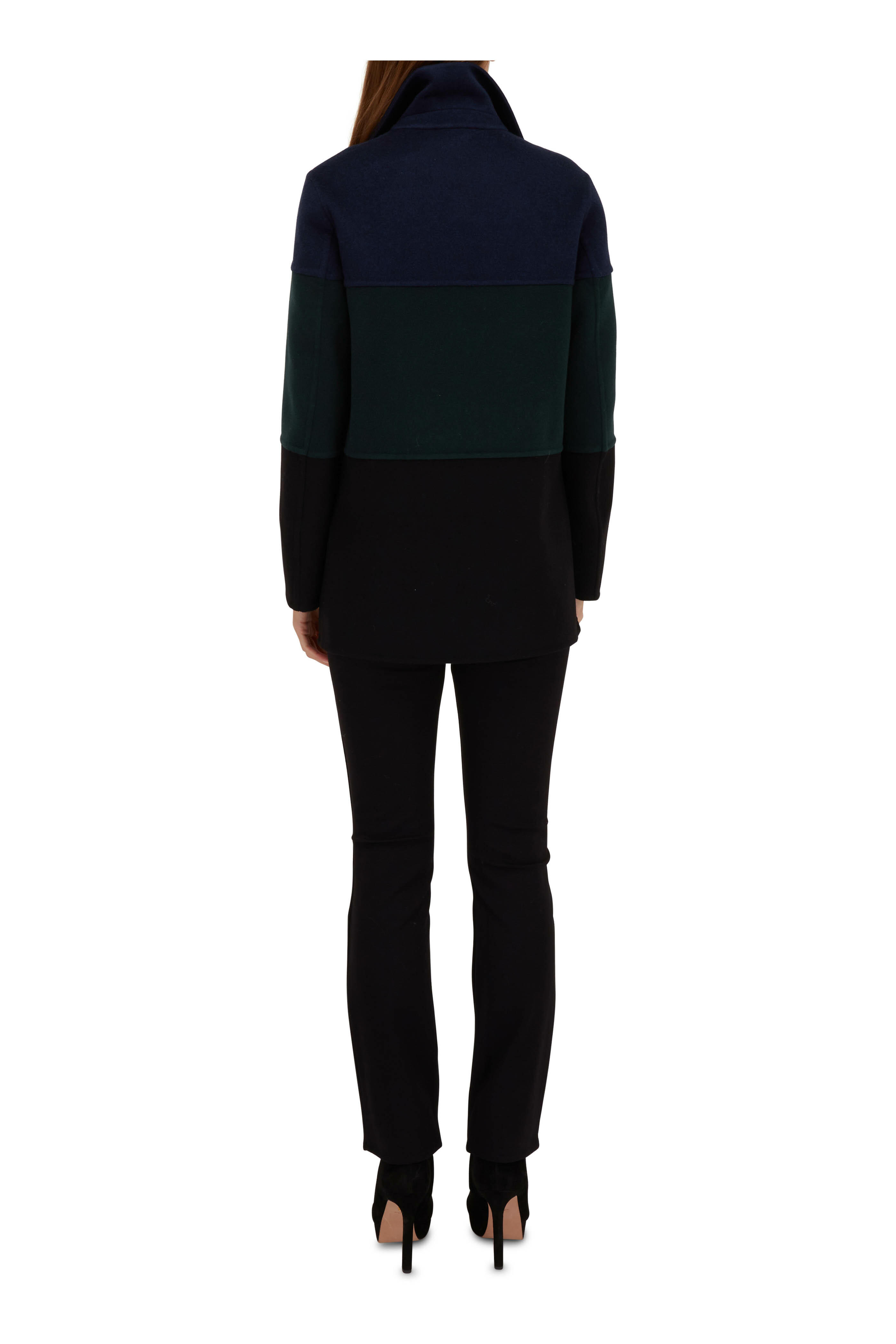 Akris - Black Colorblock Oversized Jacket | Mitchell Stores